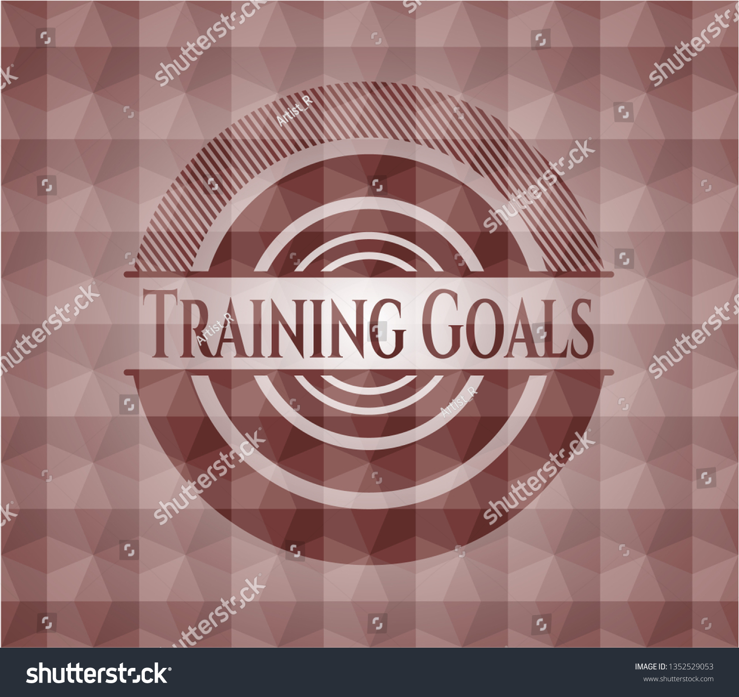 Training Goals Red Seamless Emblem Geometric Stock Vector (Royalty Free ...