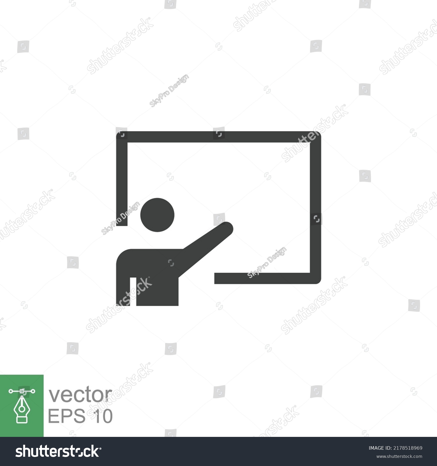 Training Icon Simple Solid Style Teacher Stock Vector (Royalty Free ...