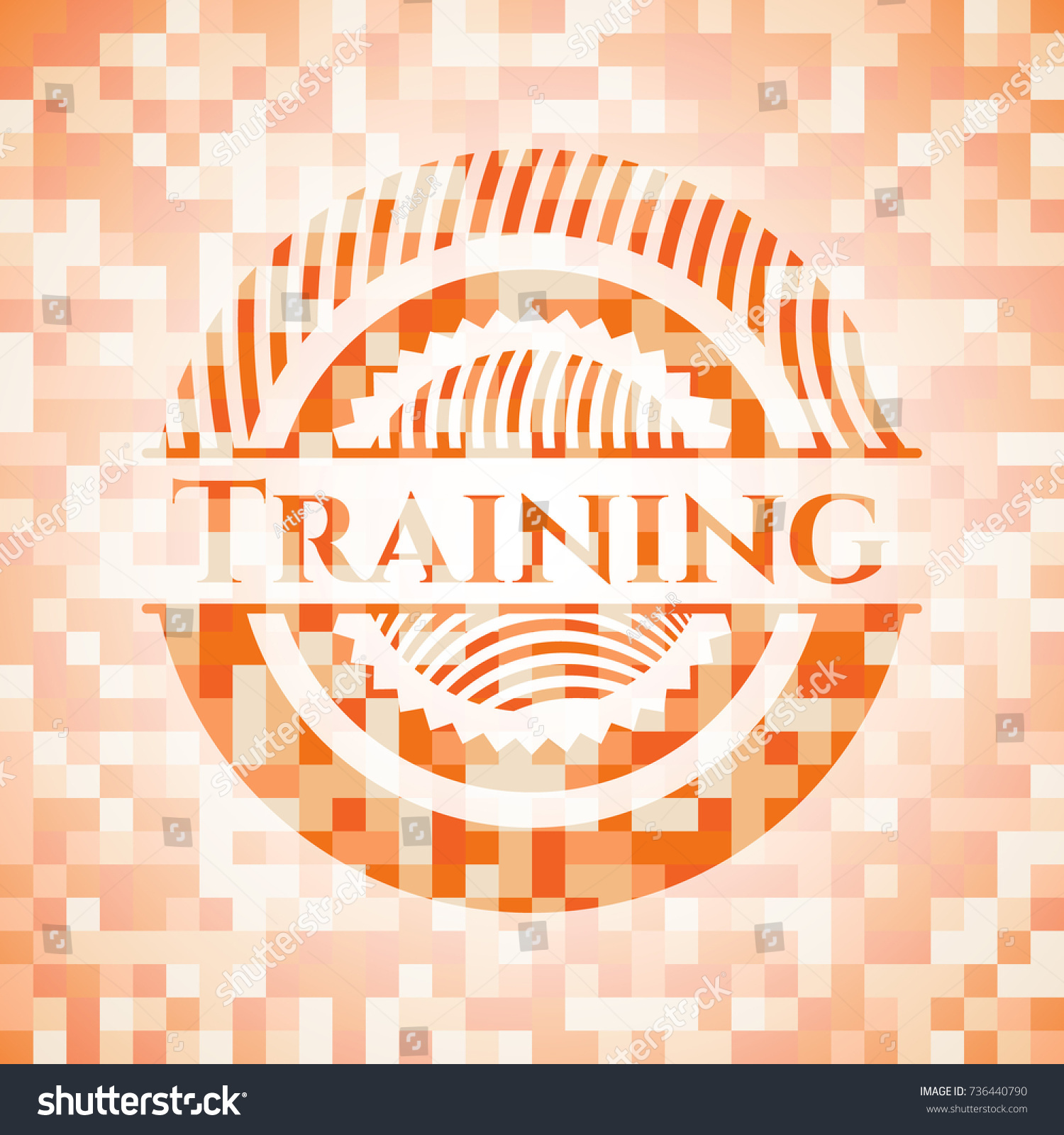 Training Orange Mosaic Emblem Stock Vector (Royalty Free) 736440790 ...