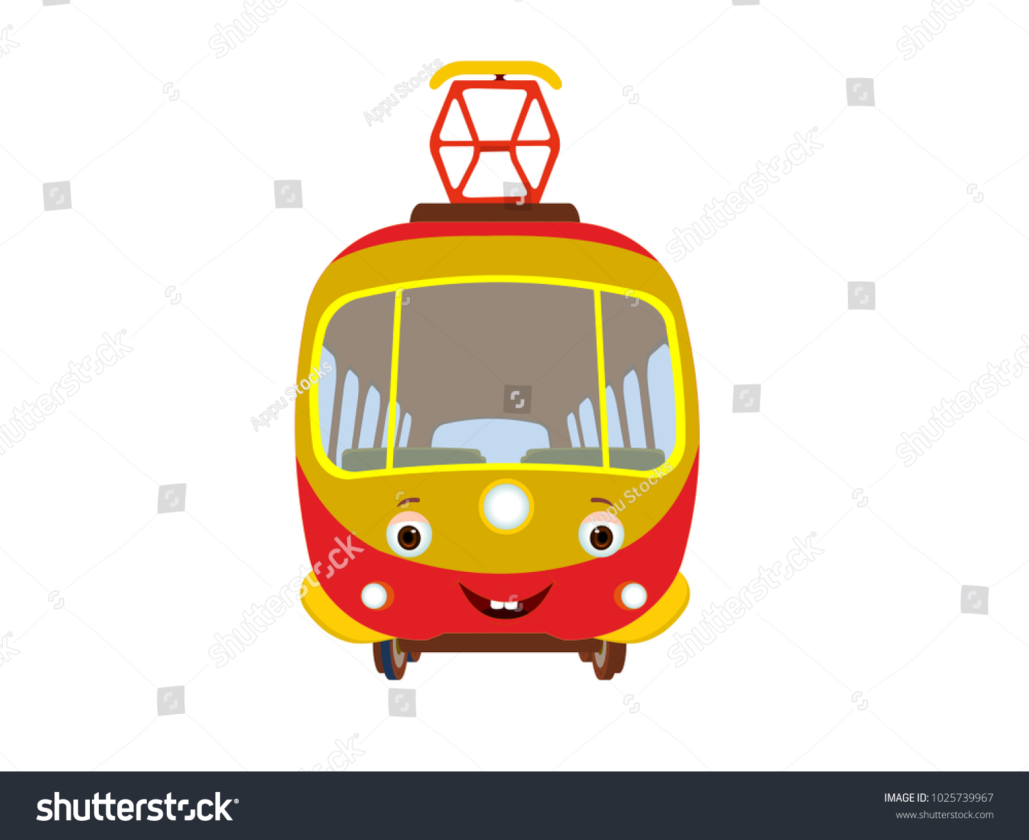 Tram Compartment Front View Cartoon Vector Stock Vector (Royalty Free ...
