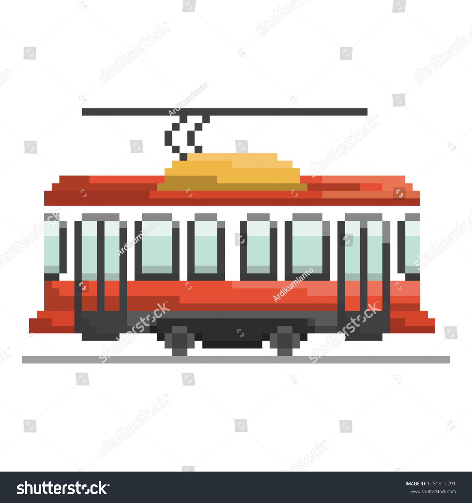 Tram Pixel Art Stock Vector (Royalty Free) 1281511291 | Shutterstock