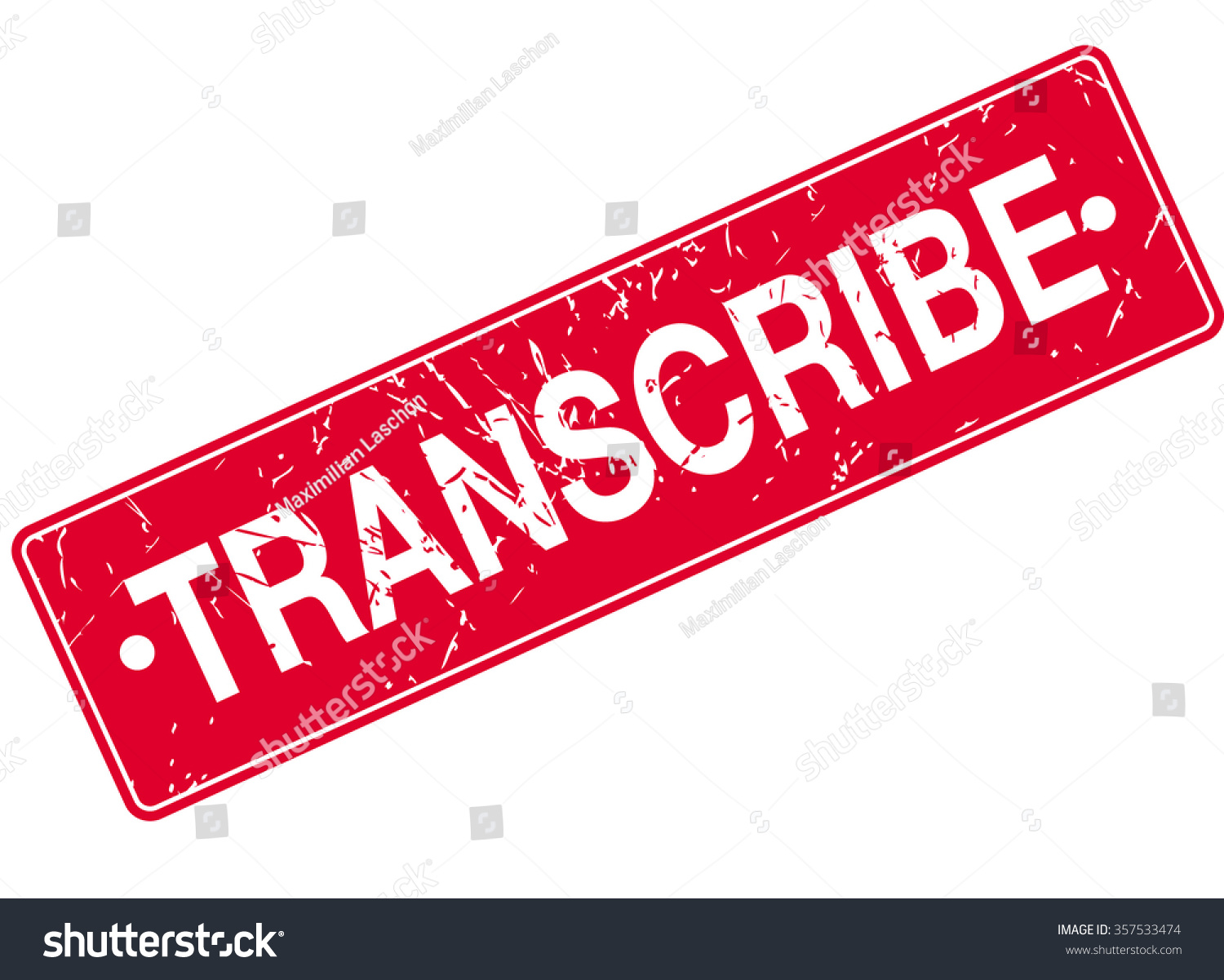 Transcribe Stamp Sign Stock Vector (Royalty Free) 357533474