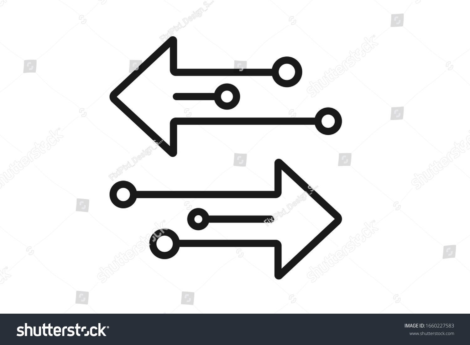Transfer Arrows Outline Icon Vector Isolate Stock Vector (Royalty Free ...