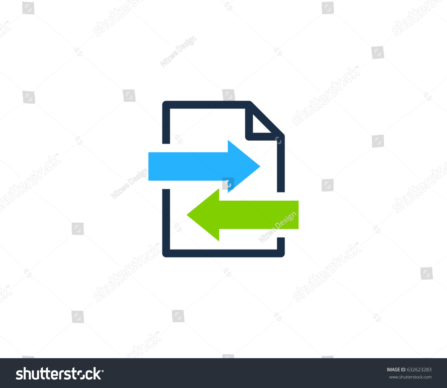 Transfer Docs Paper Icon Logo Design Stock Vector (Royalty Free ...