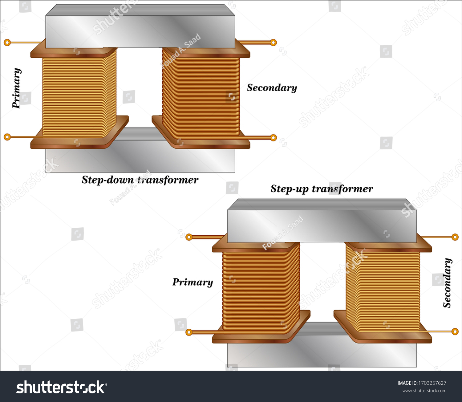 Transformer Stepup Stepdown Transformers Stock Vector (Royalty Free ...
