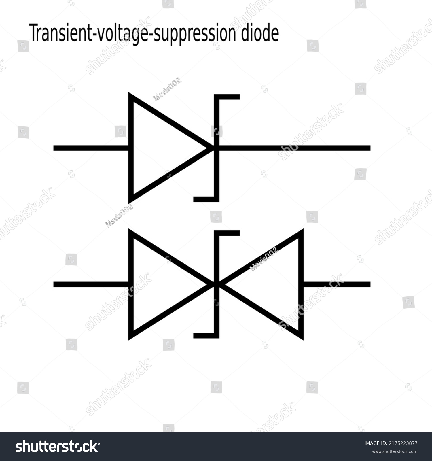 Transient Voltage Suppression Diode Tvs Symbol Stock Vector (Royalty ...