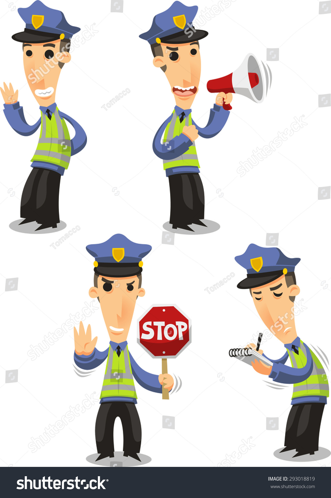 Transit Police Vector Cartoon Set Stock Vector (Royalty Free) 293018819