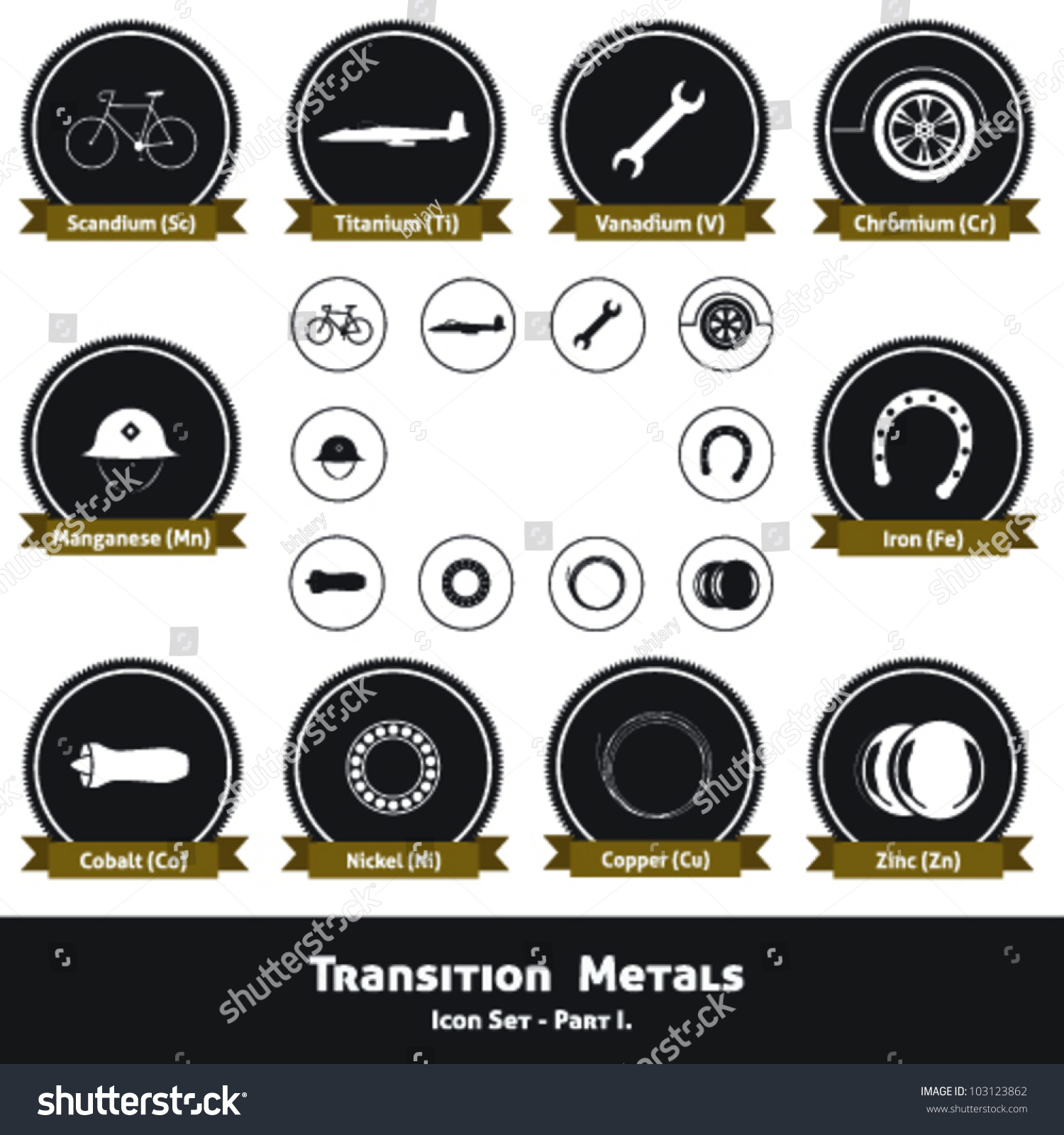 Transition Metals Icon Set Part 1 Stock Vector (Royalty Free) 103123862