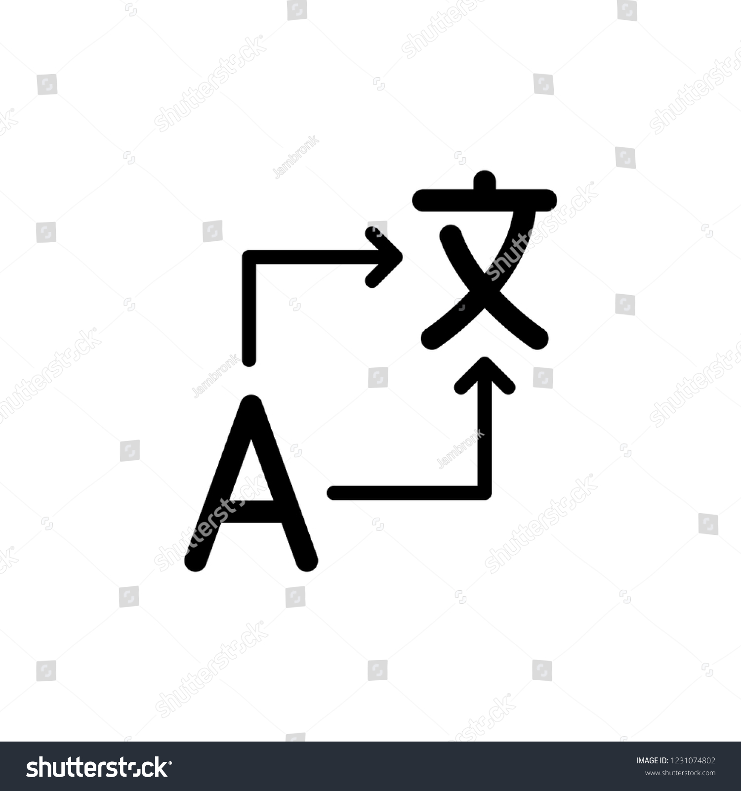 Translating Signage Icon Vector Stock Vector (Royalty Free) 1231074802