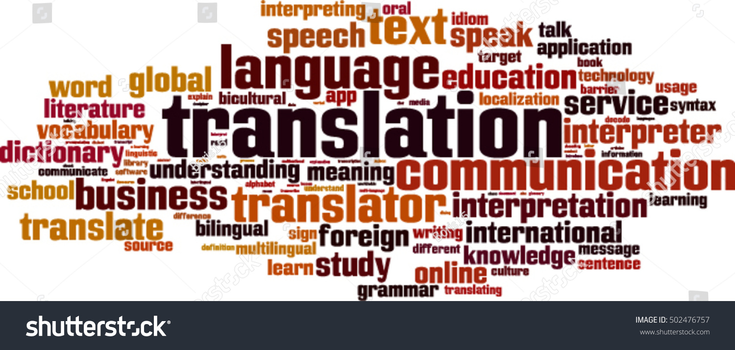Translation Word Cloud Concept Vector Illustration: เวกเตอร์สต็อก (ปลอด ...