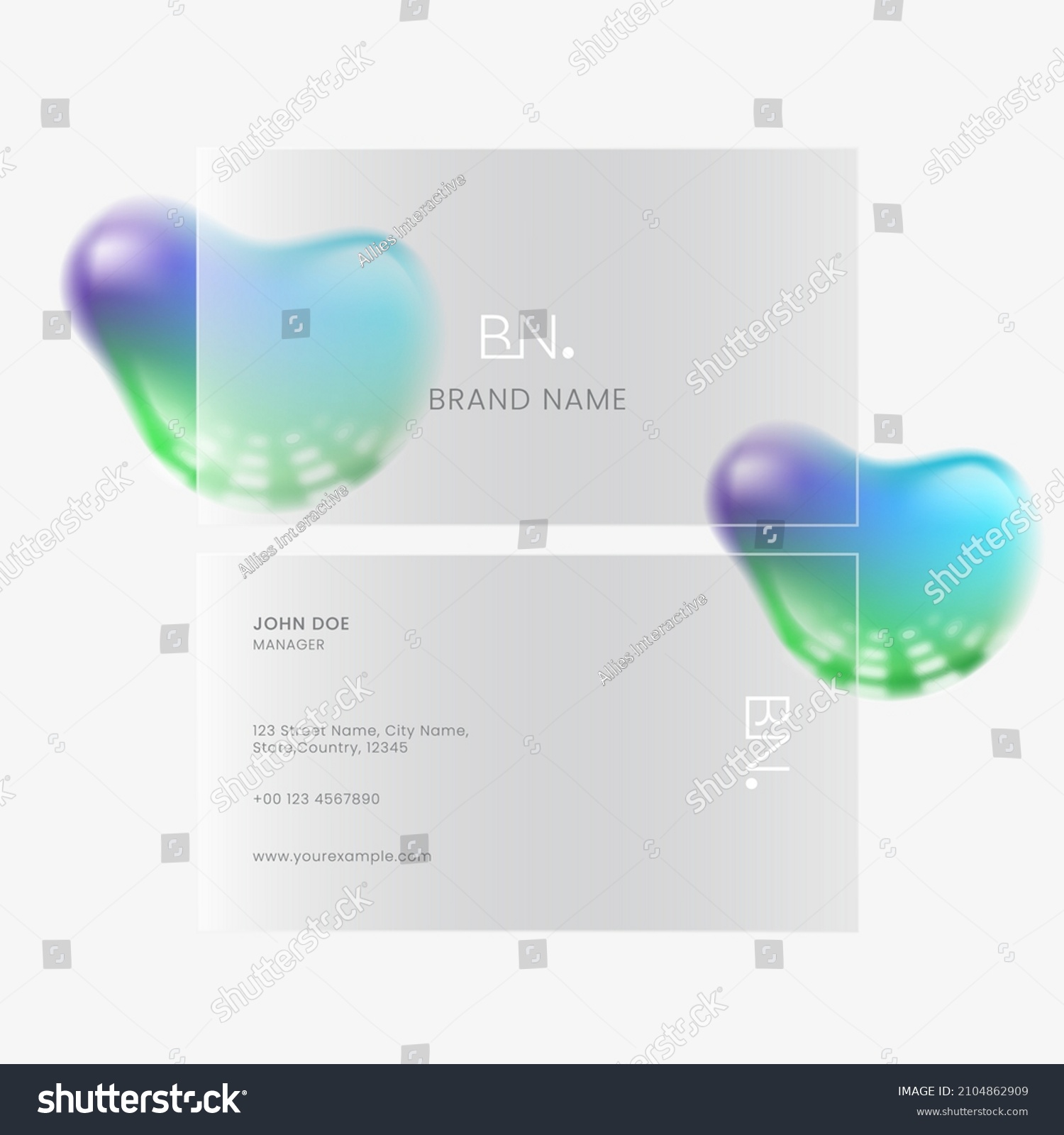 Translucent Business Visiting Card On Gradient Stock Vector (Royalty ...