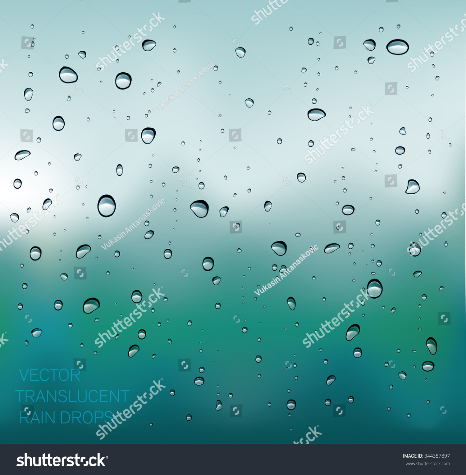 Translucent Vector Rain Drops On Glass Stock Vector (Royalty Free ...