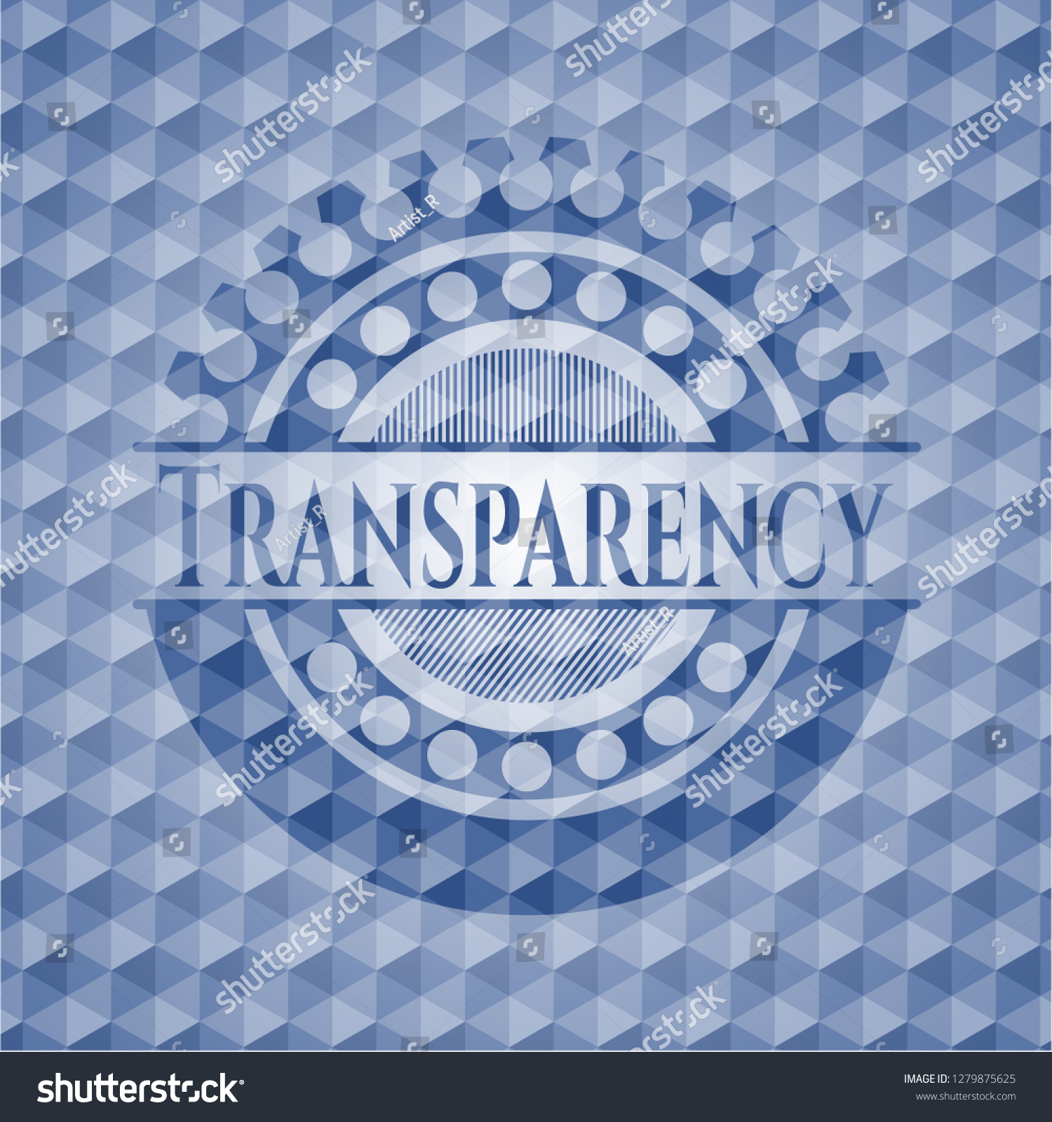 Transparency Blue Polygonal Emblem Stock Vector (Royalty Free ...