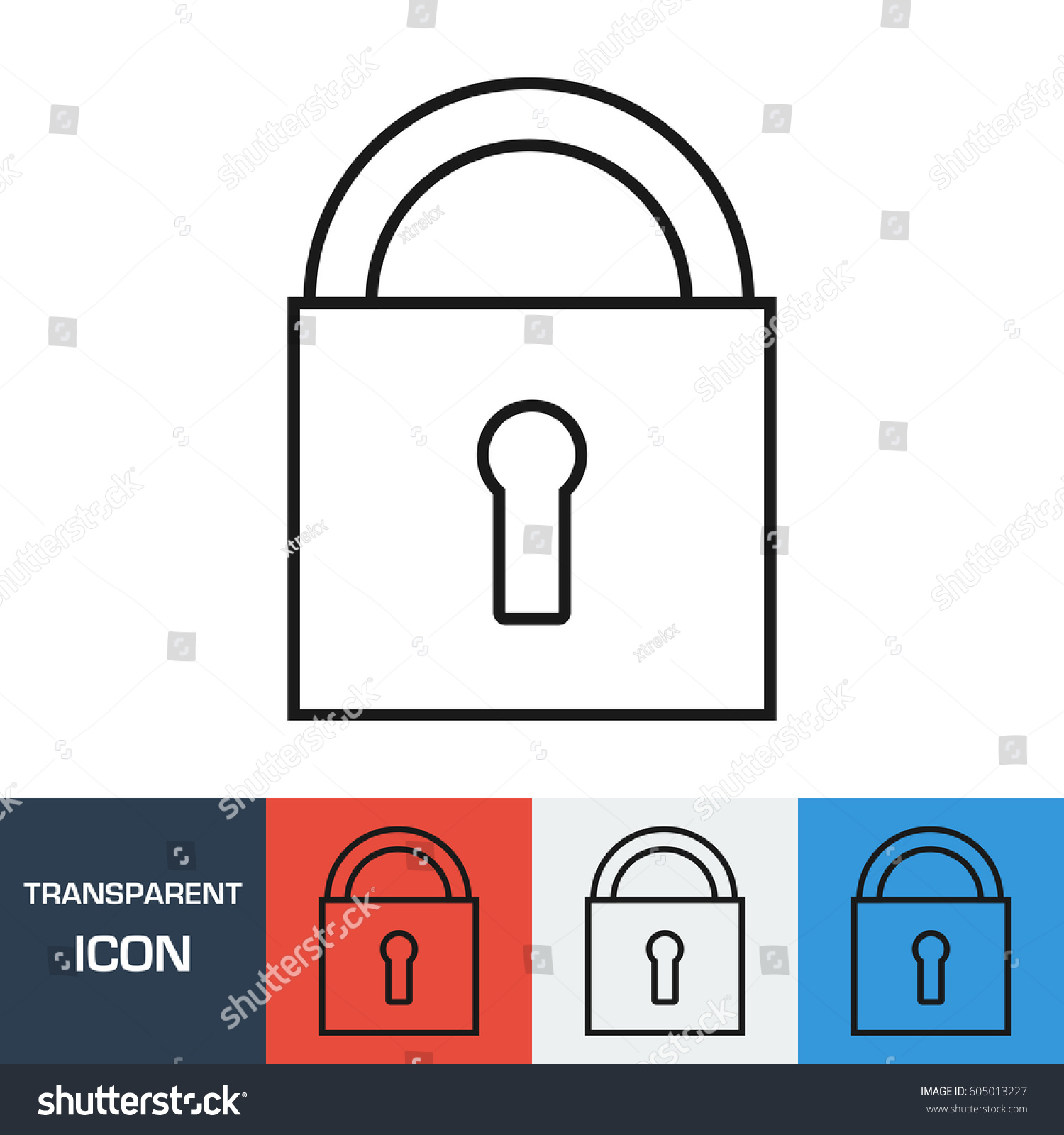 Transparent Closed Padlock Icon Vector Icon Stock Vector (Royalty Free ...