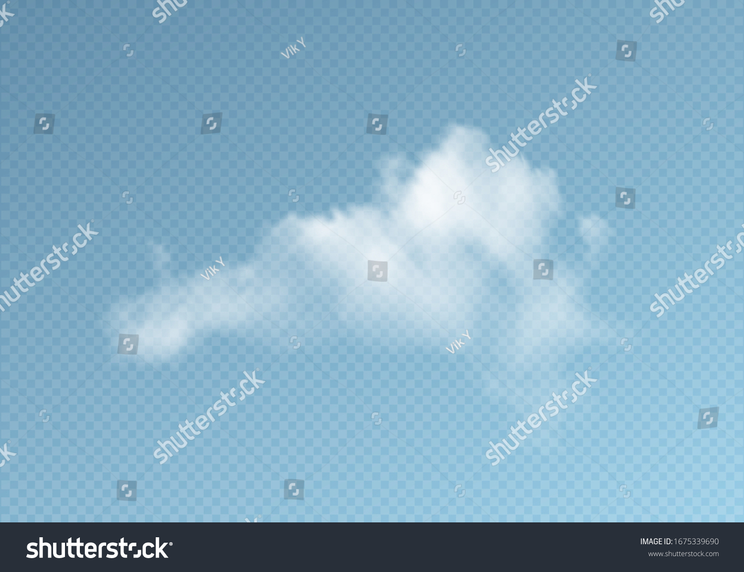 Transparent Clouds Isolated On Blue Background Stock Vector (Royalty ...