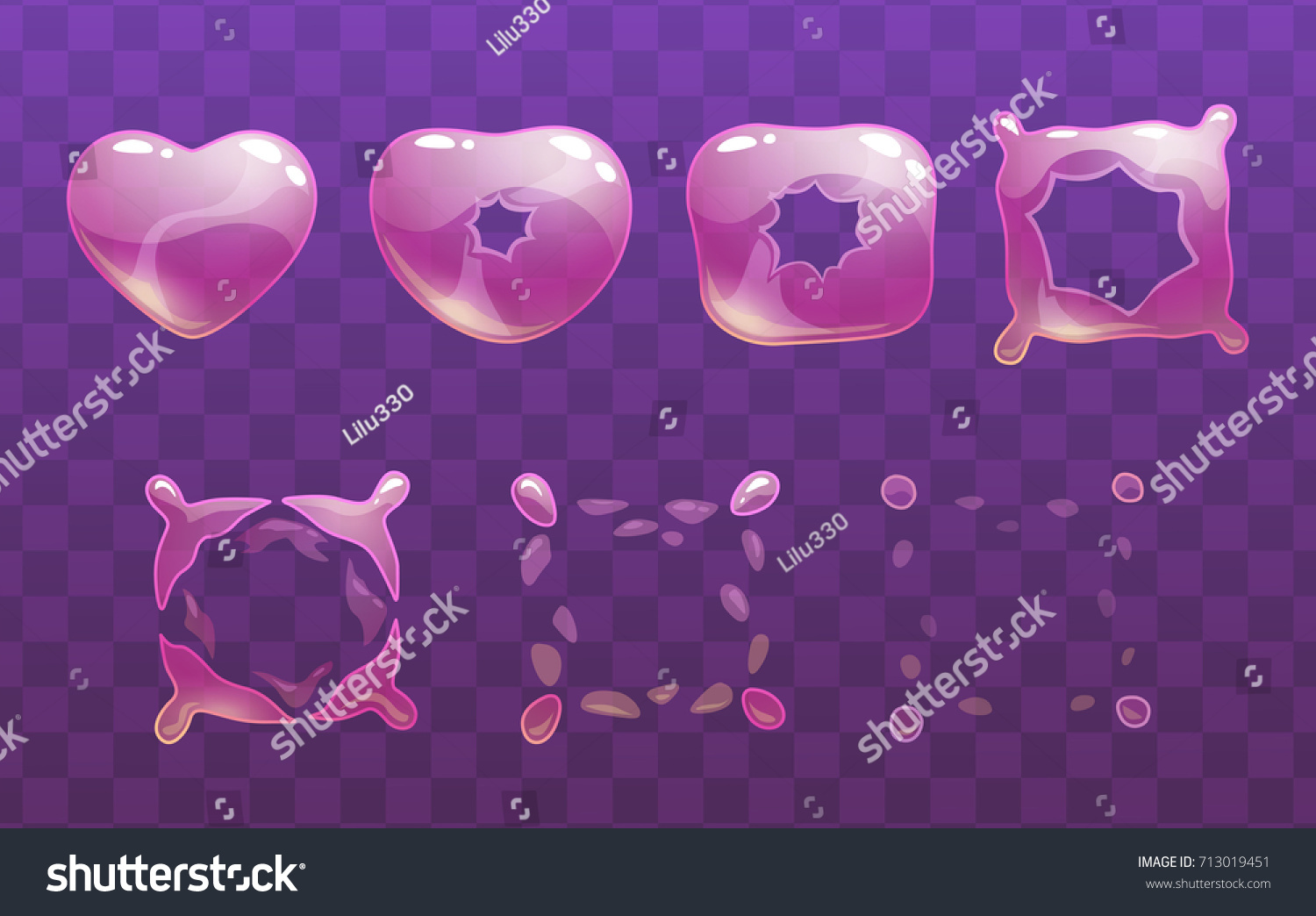 Transparent Heart Bubble Burst Sprites Vector Stock Vector (Royalty ...