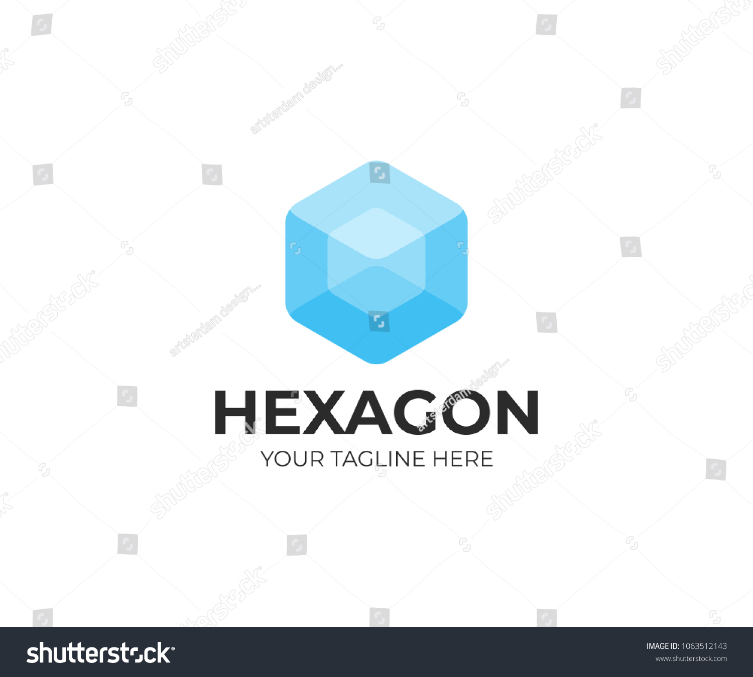 Transparent Hexagon Logo Template Transparent Cube Stock Vector ...