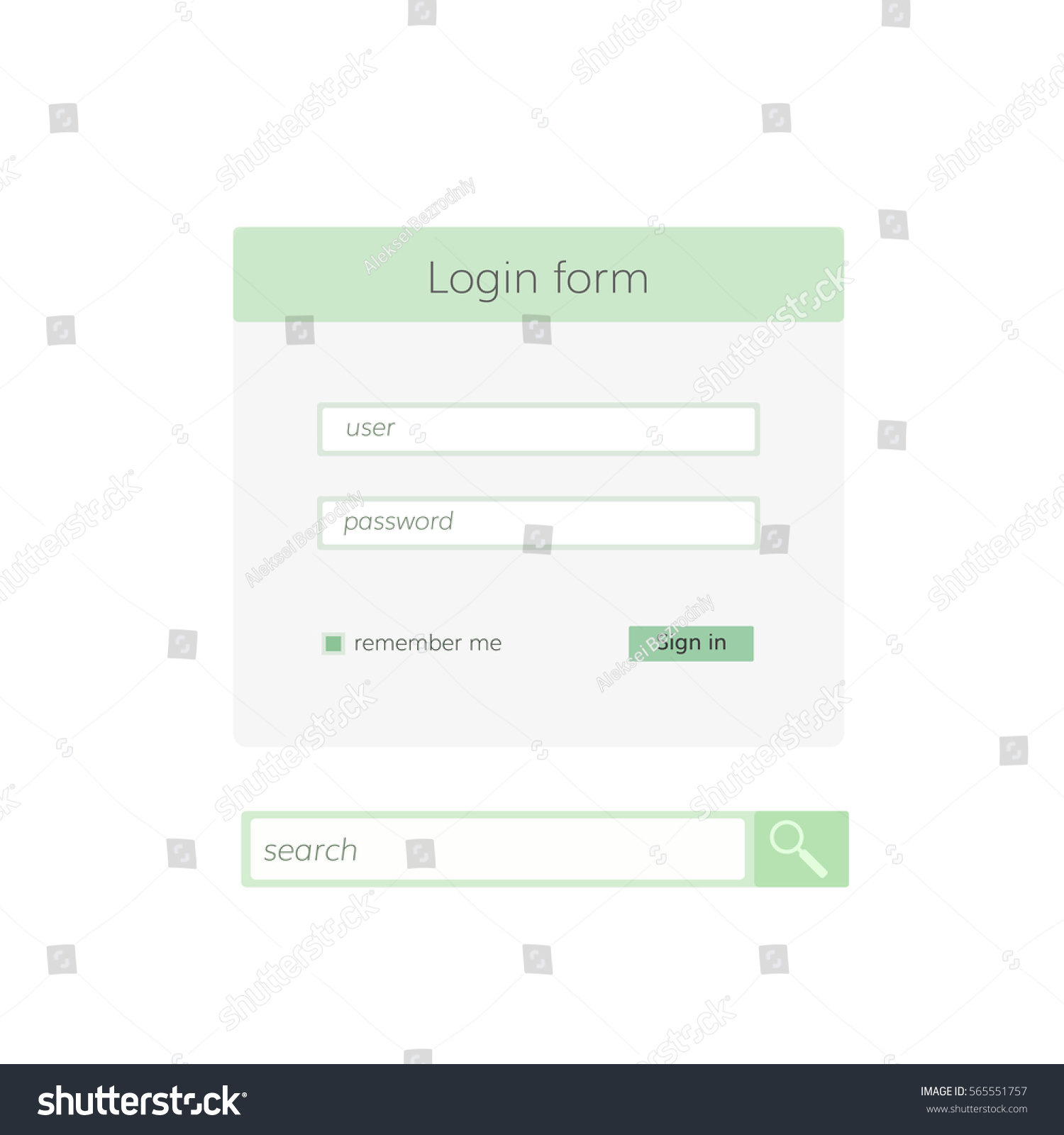 Transparent Login Form Website Vector Stock Vector (Royalty Free) 565551757