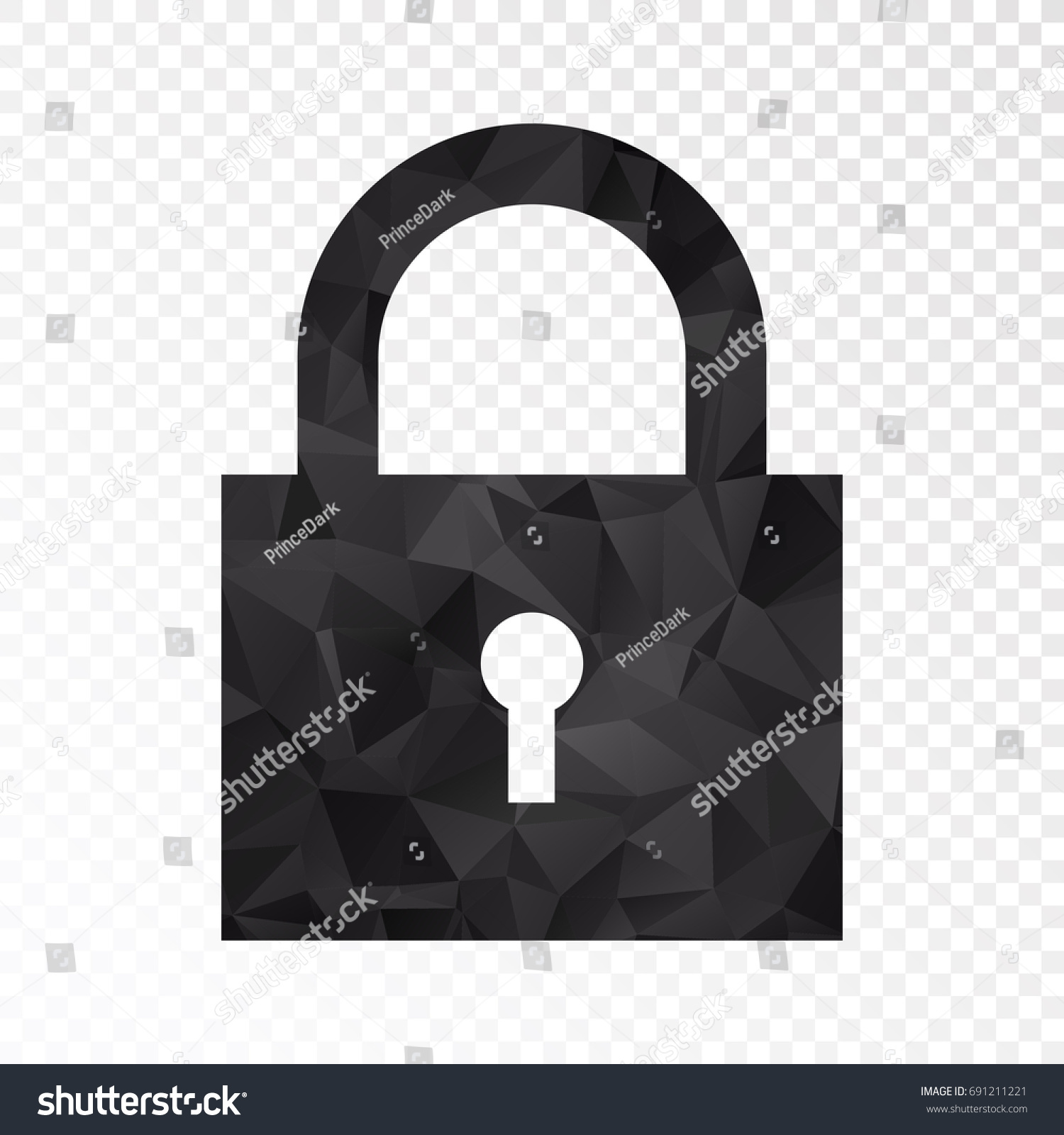 Transparent Low Poly Padlock Icon Vector Stock Vector (Royalty Free ...
