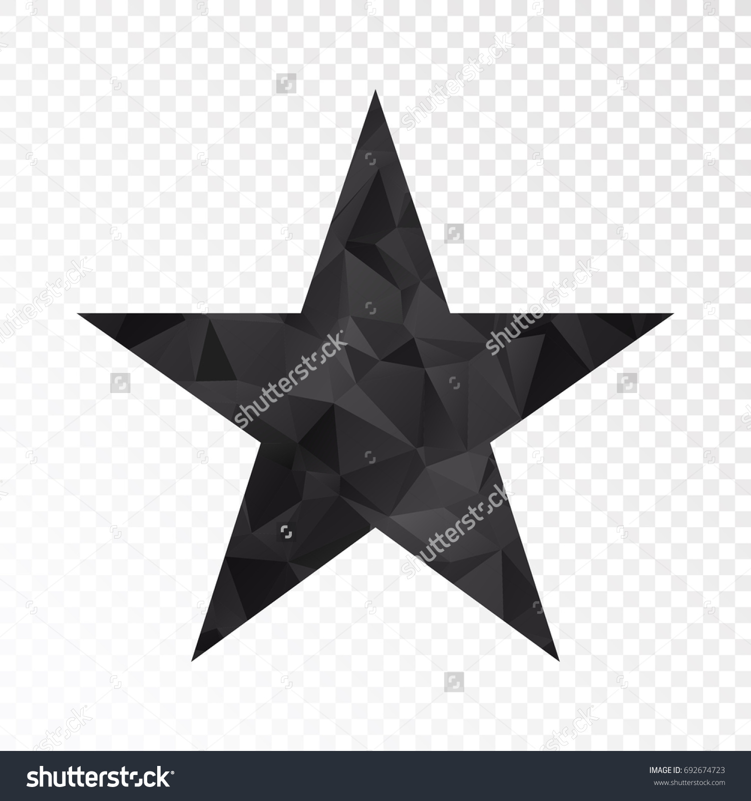 Transparent Low Poly Star Icon Vector Stock Vector (Royalty Free ...
