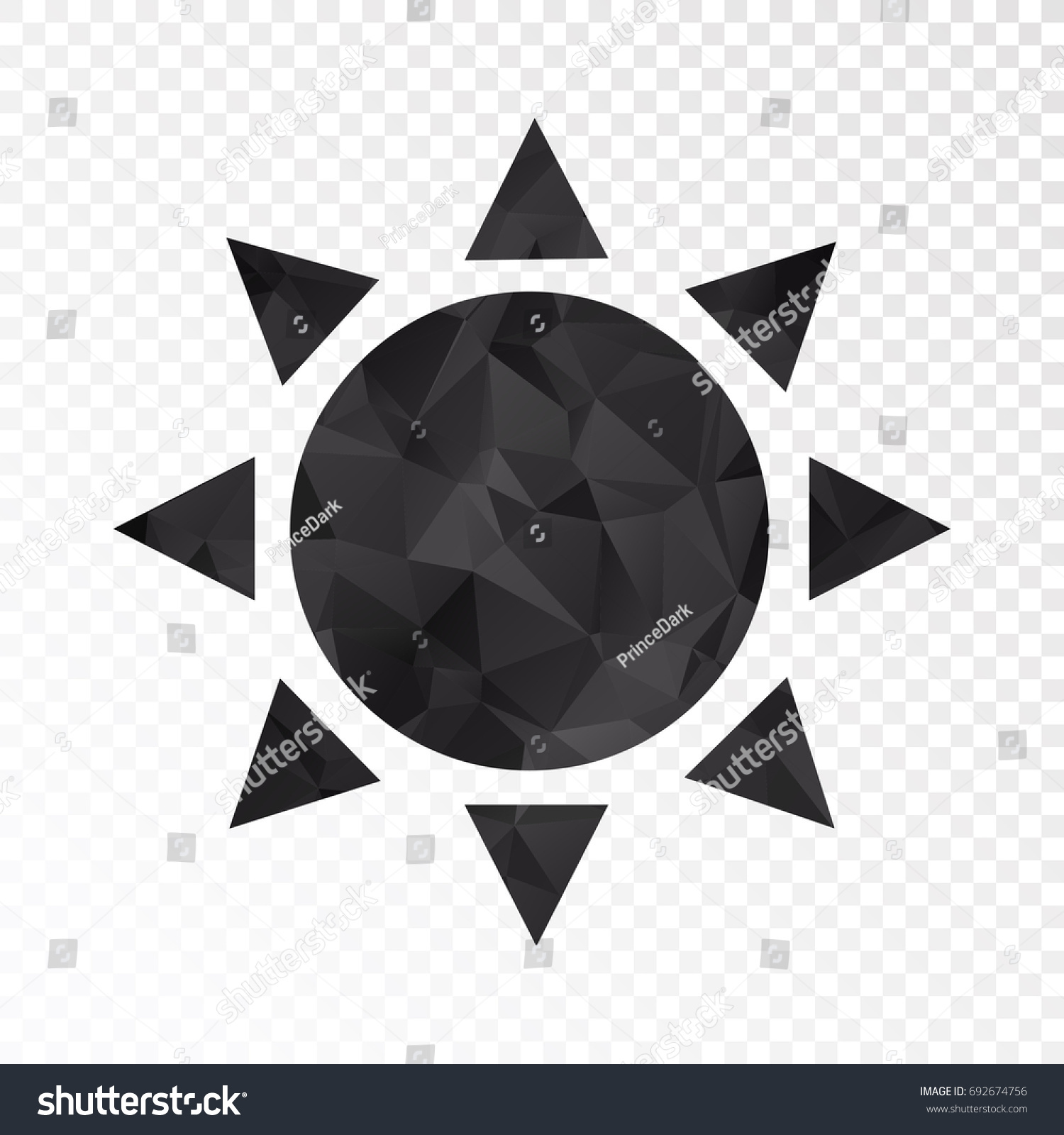 Transparent Low Poly Sun Icon Vector Stock Vector (Royalty Free ...