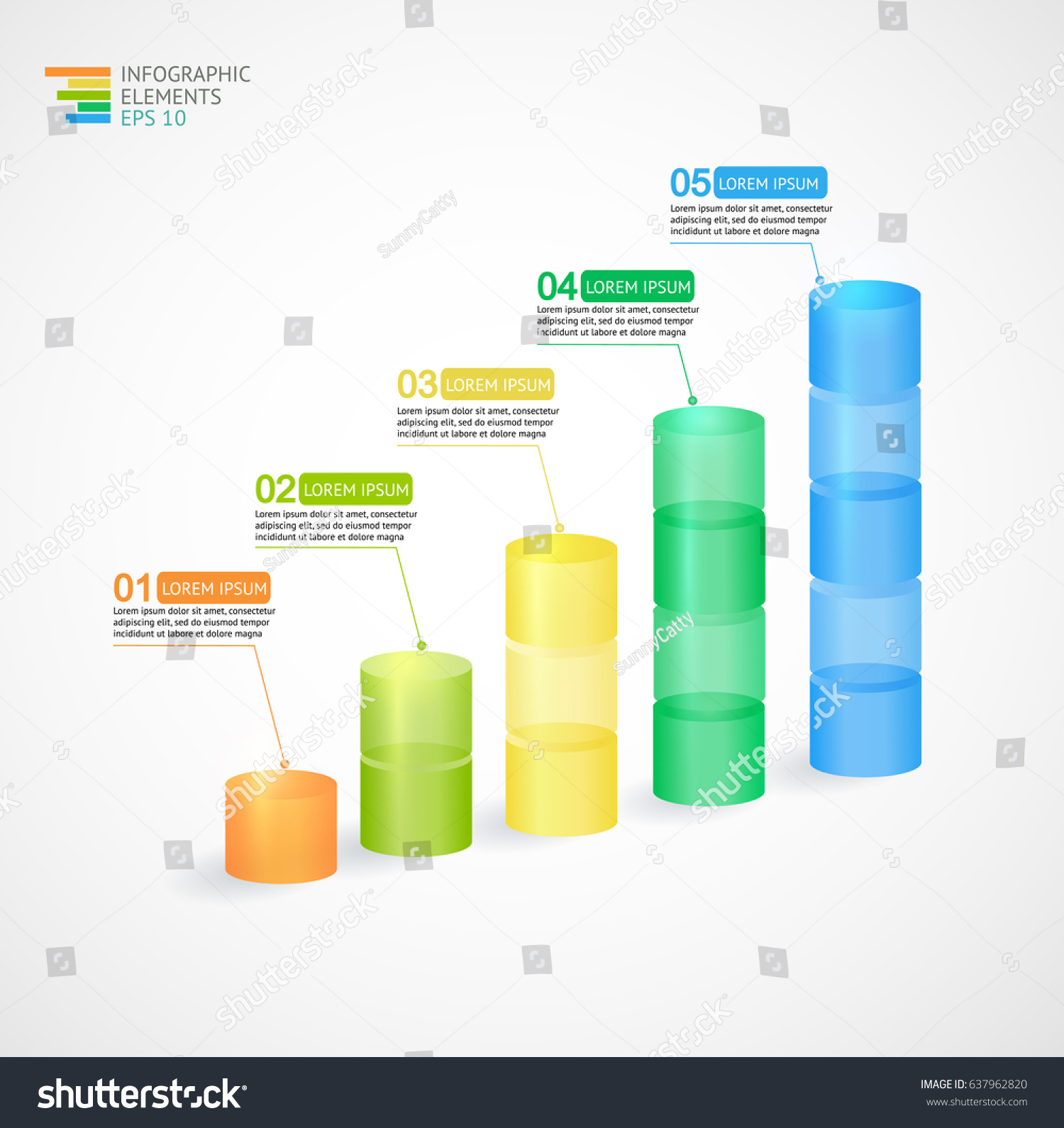 Transparent Multicolor Rising Graph Vector Illustration Stock Vector ...
