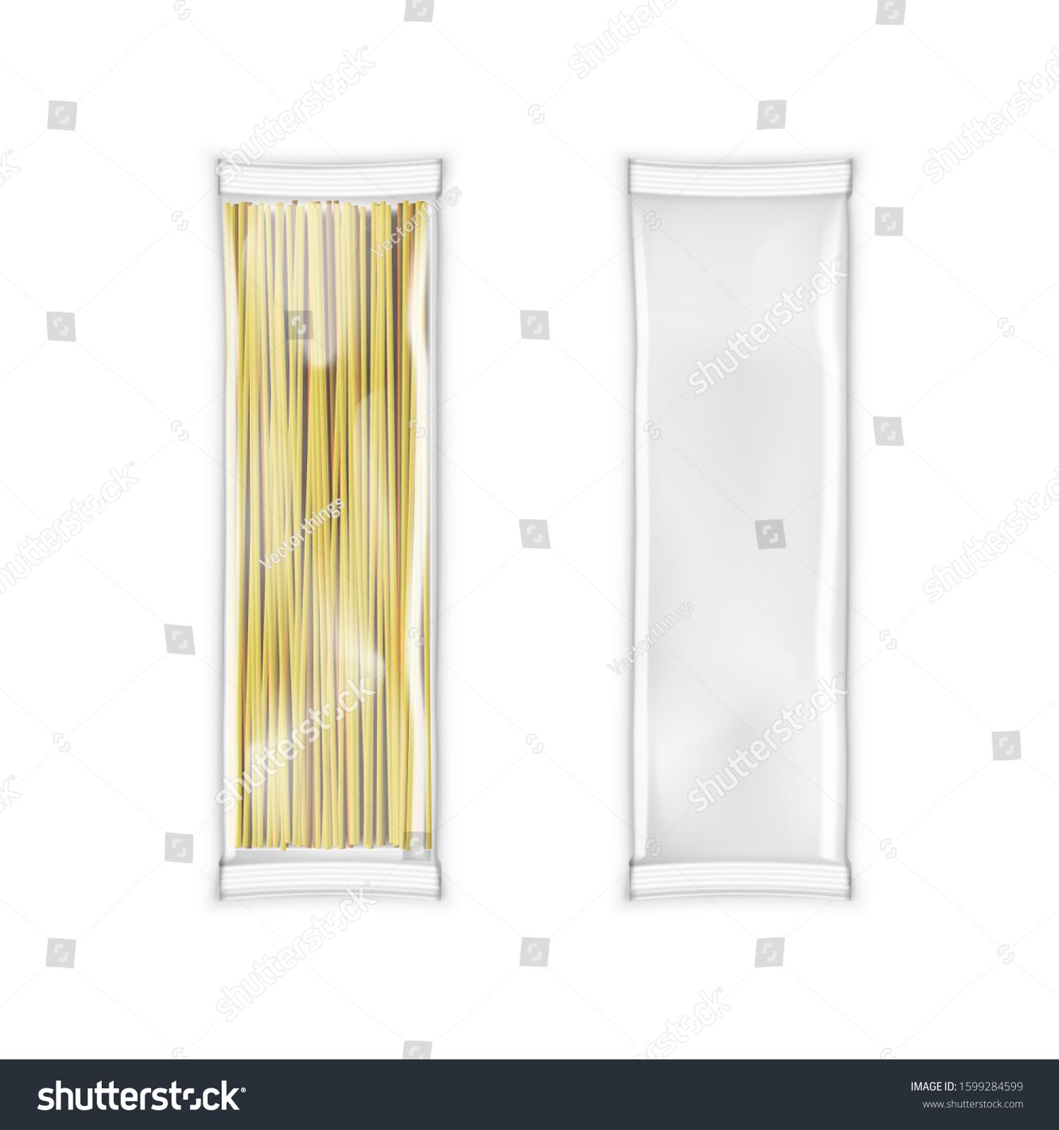 Transparent Plastic Bag Package Spaghetti Pasta Stock Vector (Royalty ...