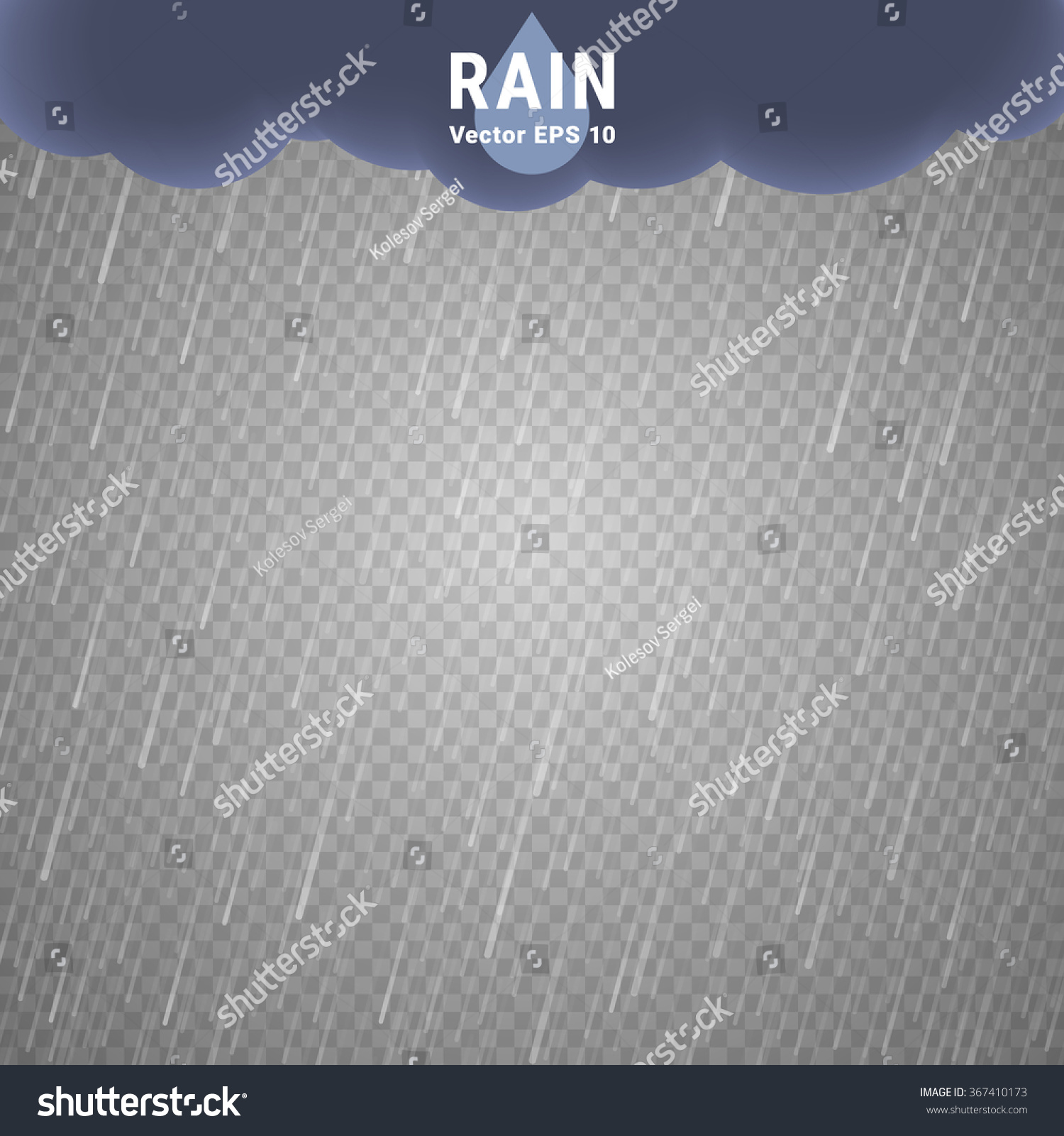 Transparent Rain Image Vector Rainy Cloudy Stock Vector (Royalty Free ...