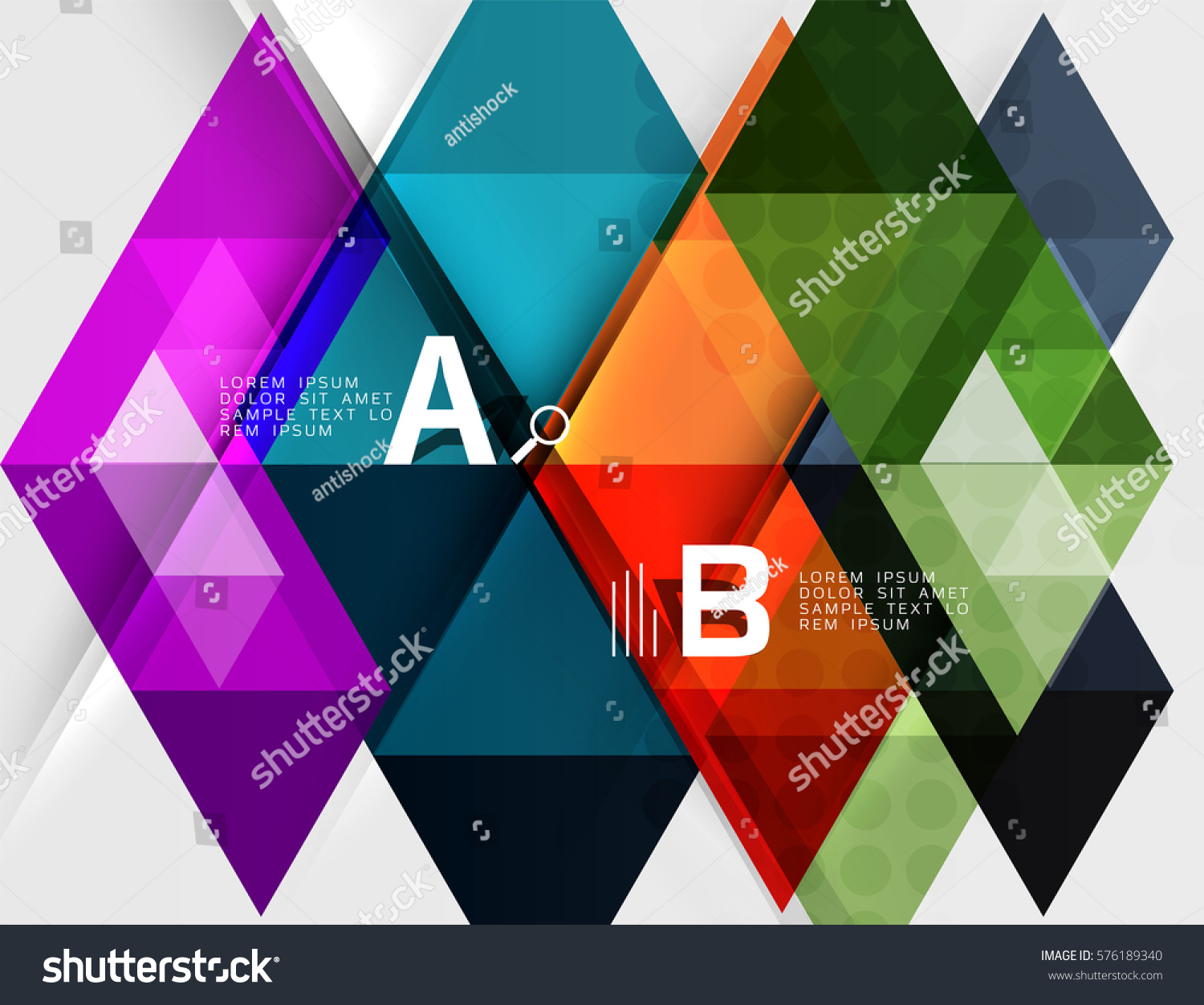 Transparent Triangle Tiles Banner Vector Template Stock Vector (Royalty ...