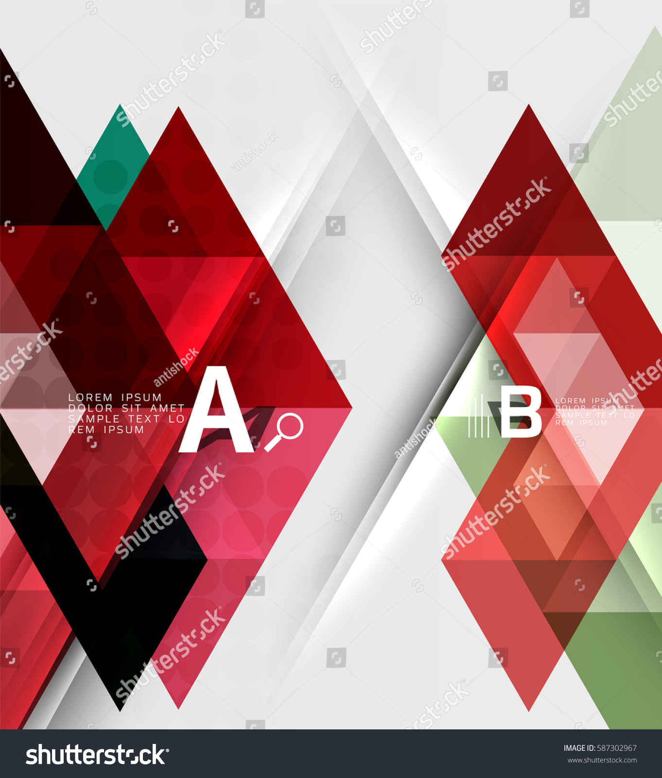 Transparent Triangle Tiles Banner Vector Template Stock Vector (Royalty ...