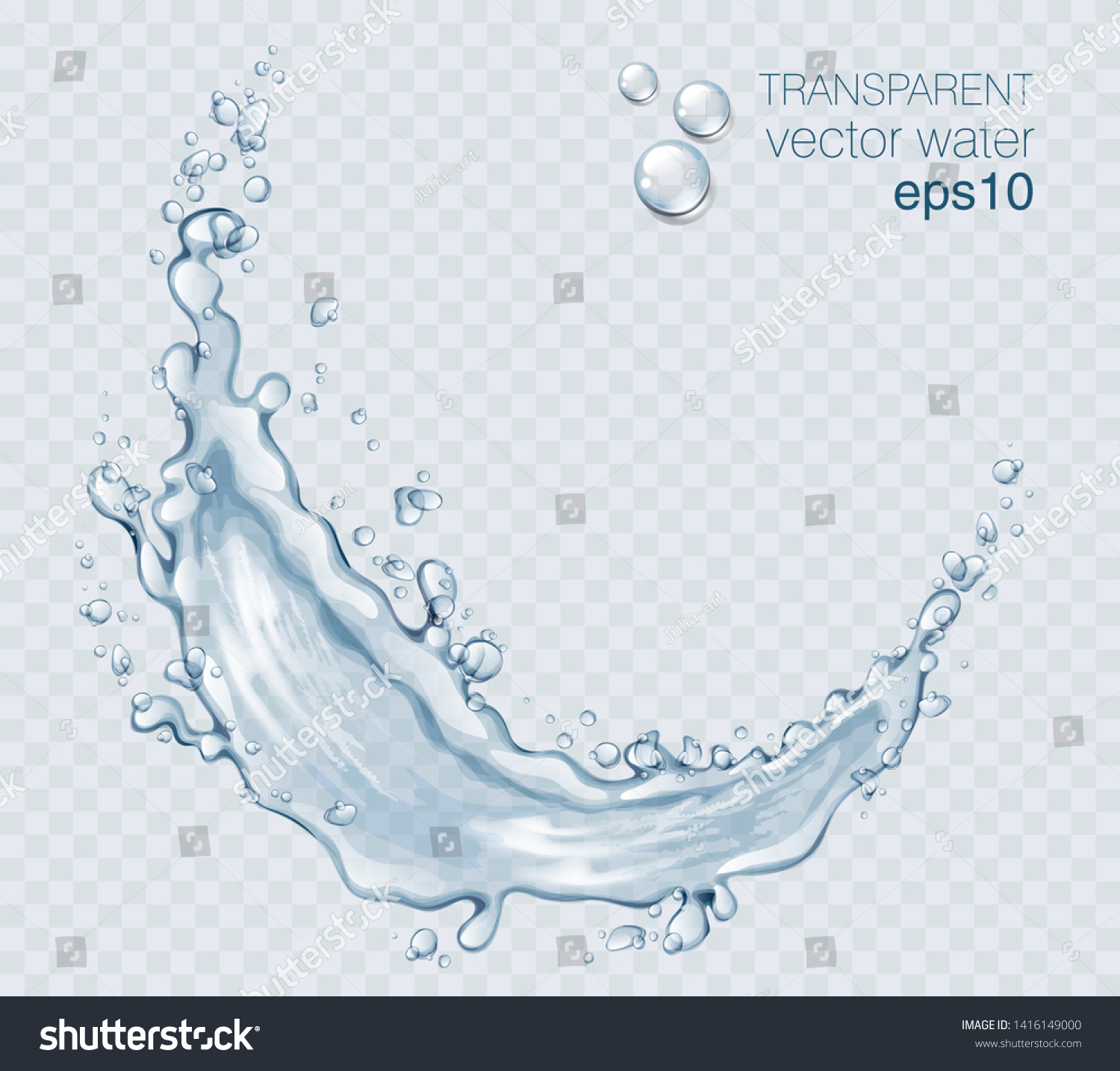 Transparent Vector Water Splash Wave On Stock Vector (Royalty Free ...