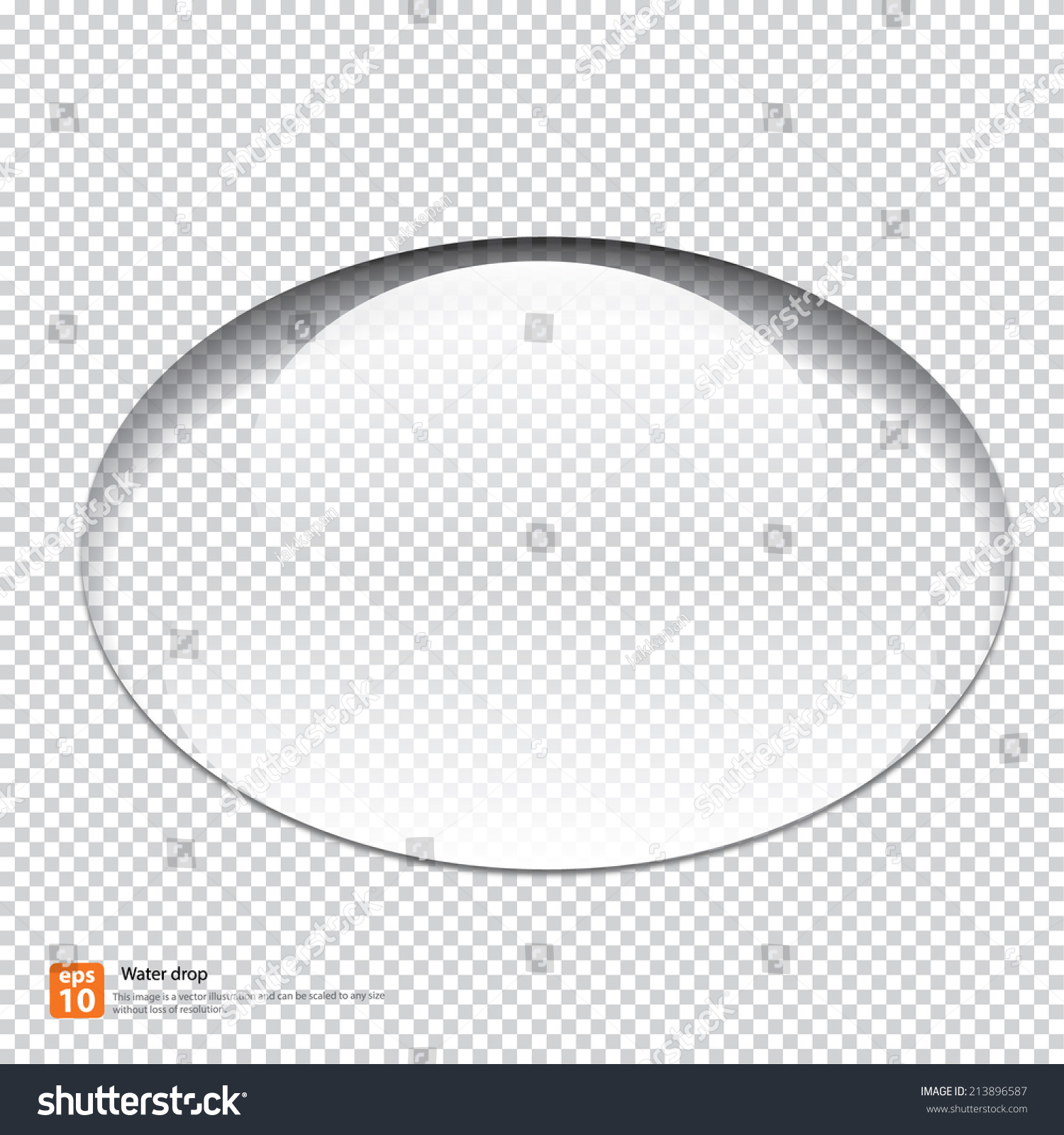 Transparent Water Drop Shadow On Light Stock Vector (Royalty Free ...