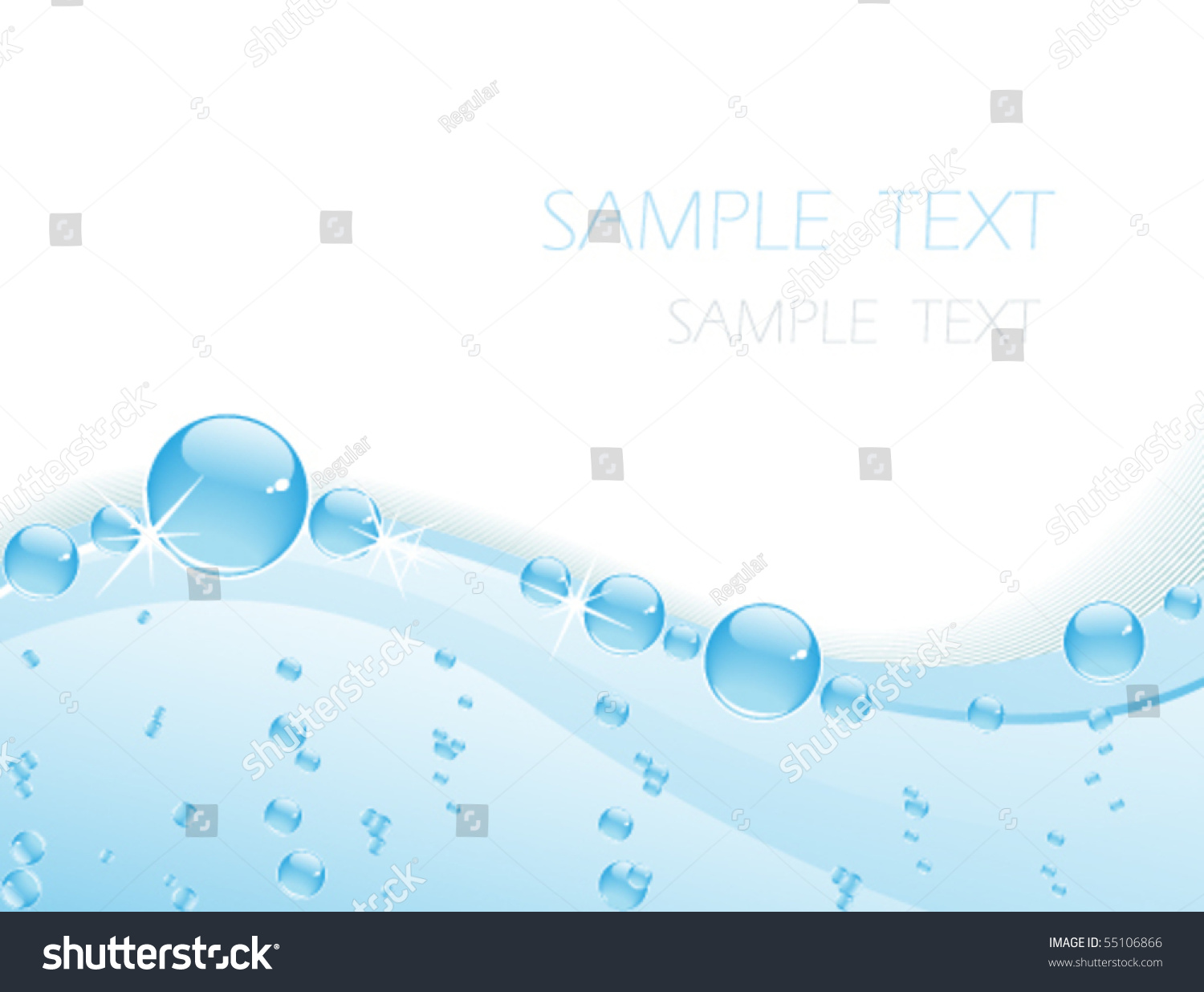 Transparent Water Waves Bubbles Frame Headers Stock Vector (Royalty ...