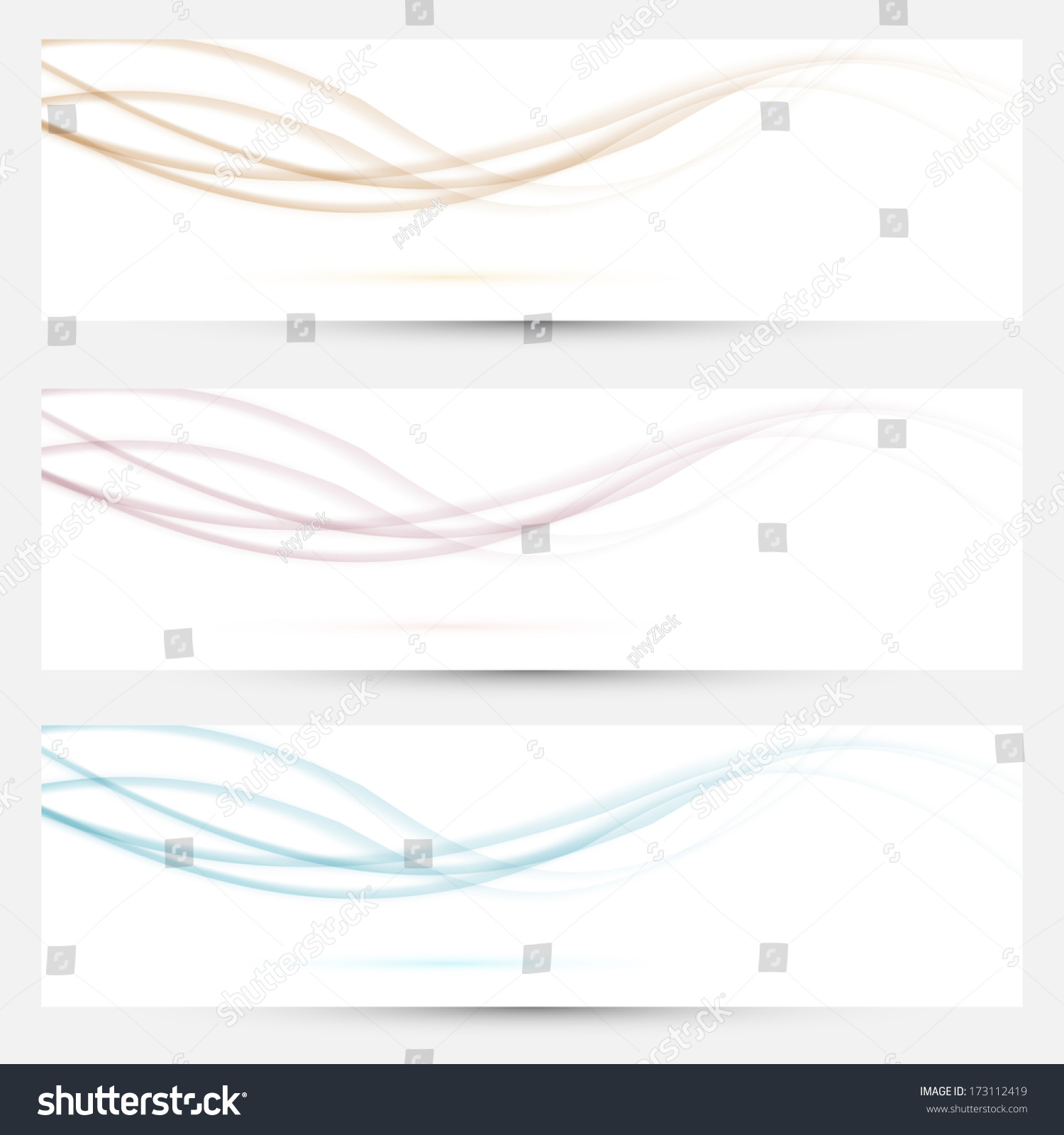 Transparent Web Headers Swoosh Elements Collection Stock Vector ...
