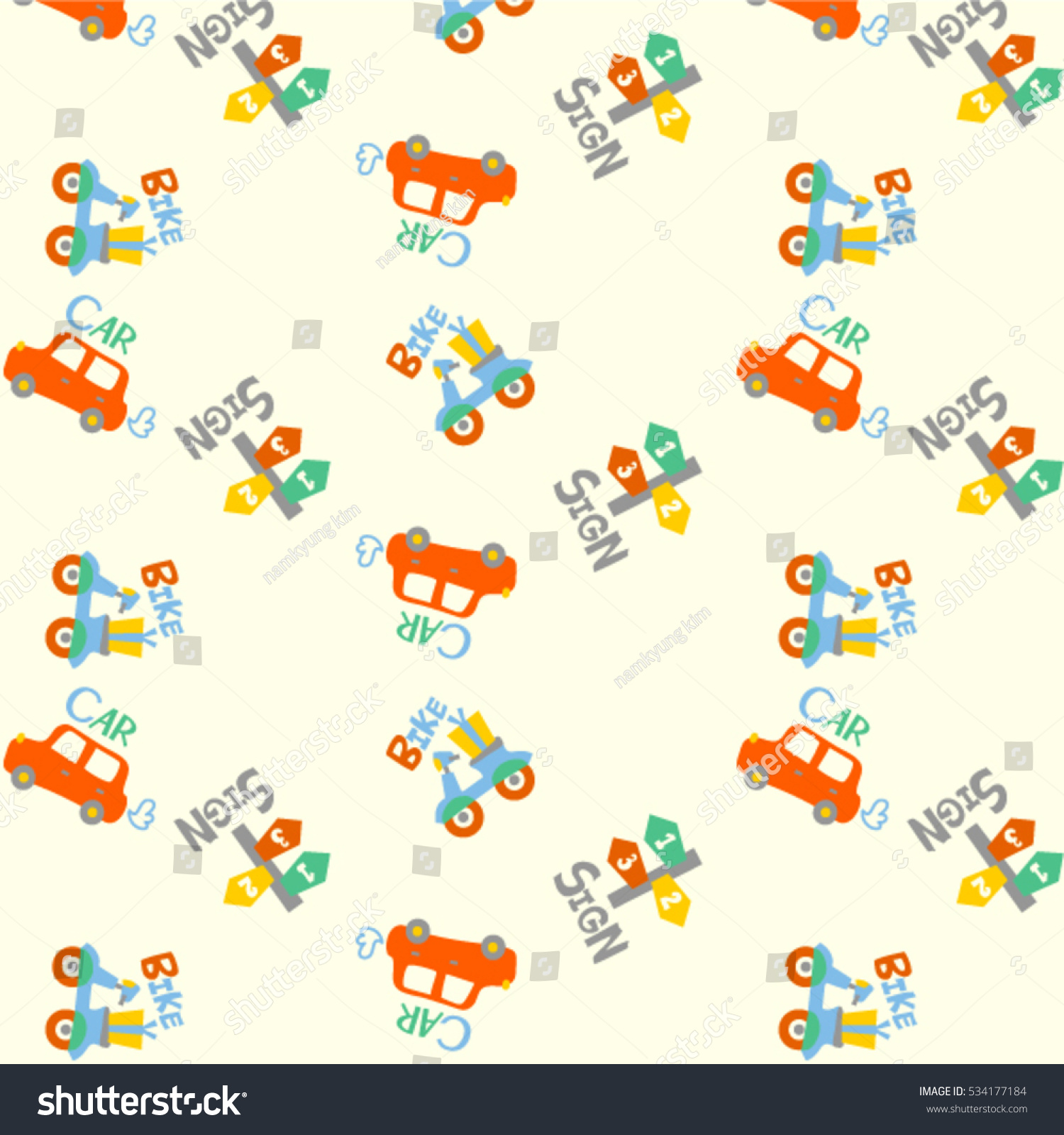 Transport Kids Pattern Vector Illustration: vector de stock (libre de ...