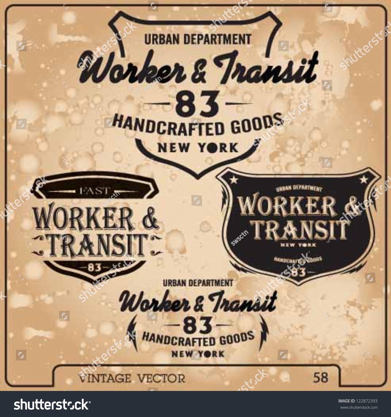 Transport Labels Set Stock Vector (Royalty Free) 122872393