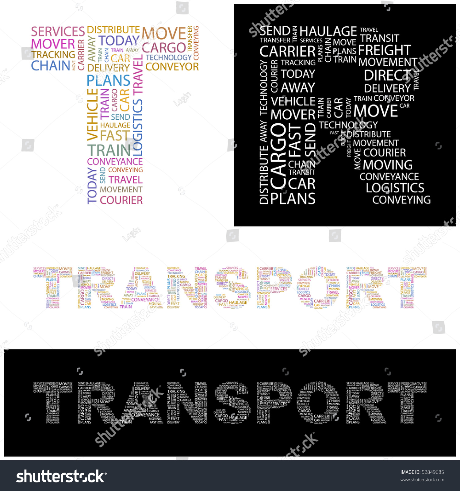 Transport Word Collage Vector Illustration Stock Vector (Royalty Free ...