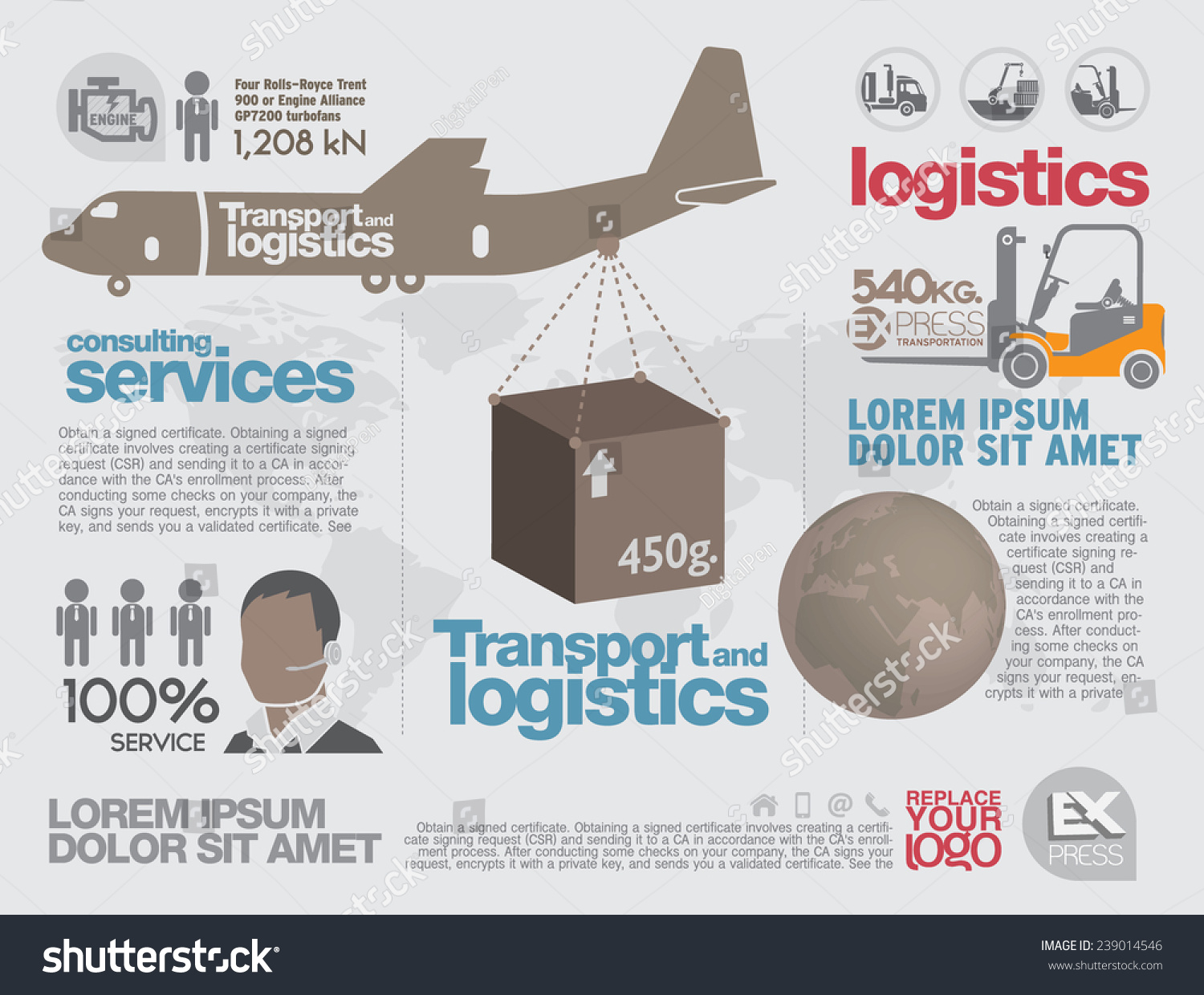 Transportation Brochure Leaflet Design Template Stock Vector (Royalty ...
