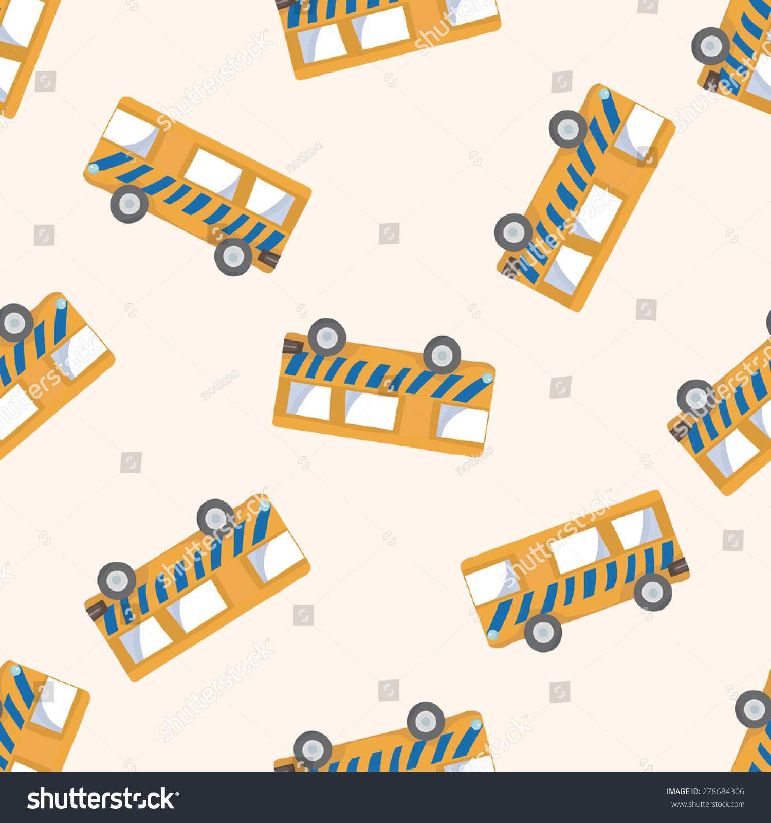 Transportation Bus Cartoon Seamless Pattern Background Stock Vector ...