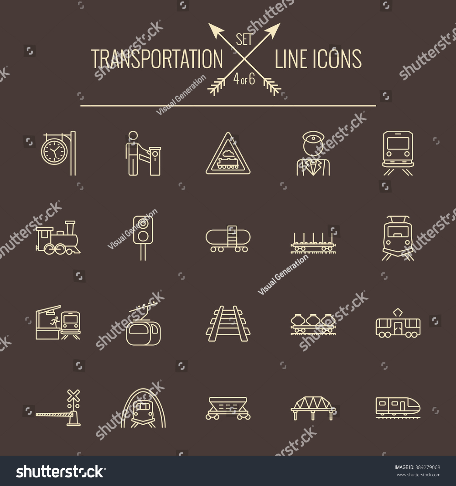 Transportation Icon Set Stock Vector (Royalty Free) 389279068 ...