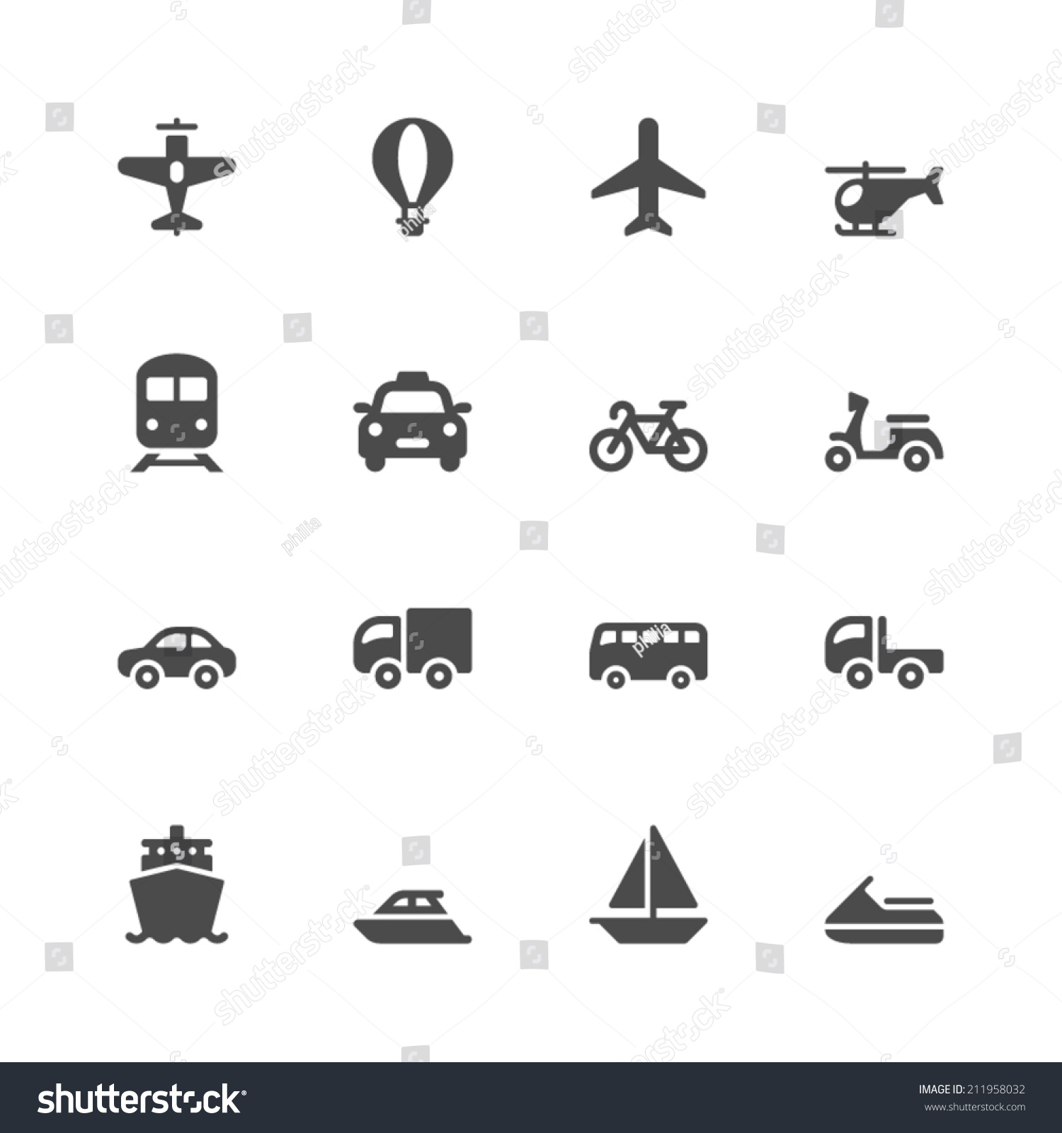 Transportation Icons Stock Vector (Royalty Free) 211958032 | Shutterstock