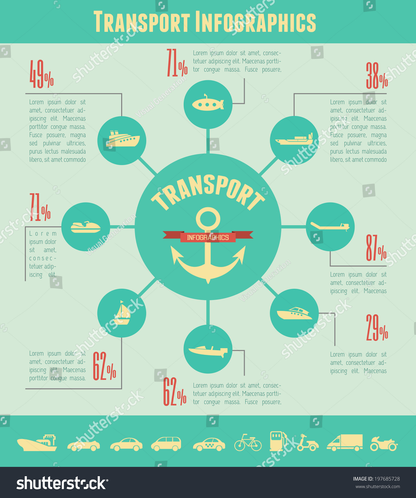 Transportation Infographic Template Stock Vector (Royalty Free) 197685728