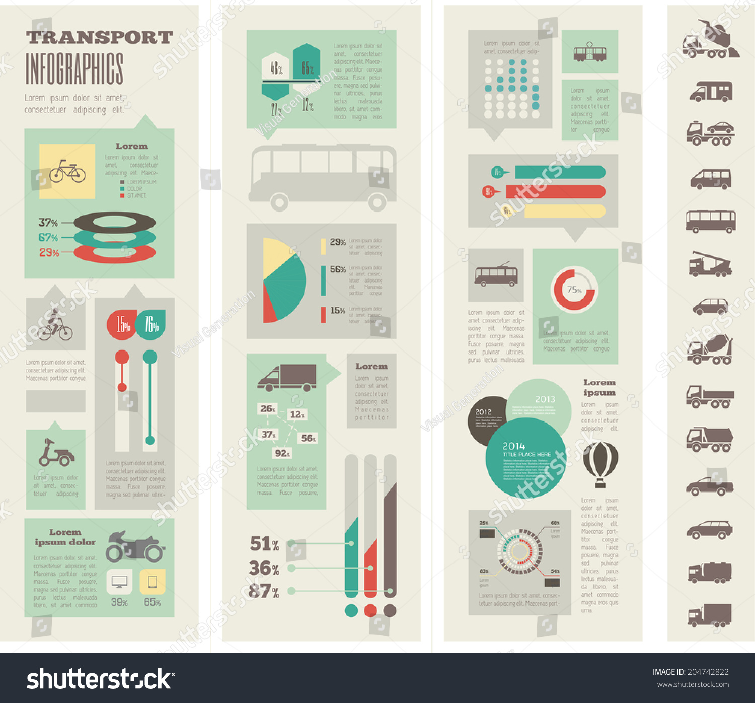 Transportation Infographic Template Stock Vector (Royalty Free) 204742822
