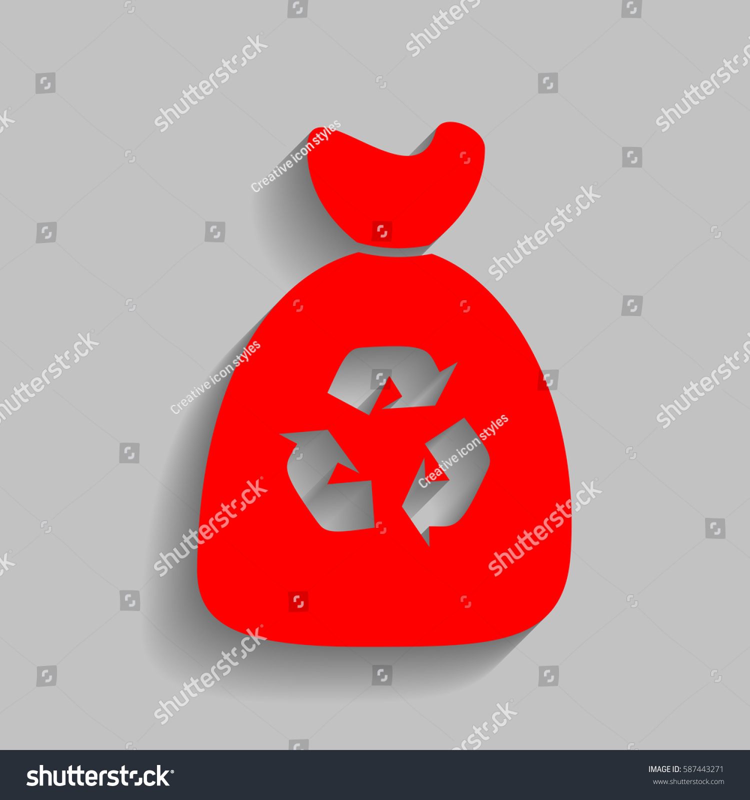 Trash Bag Icon Vector Red Icon Stock Vector (Royalty Free) 587443271 ...