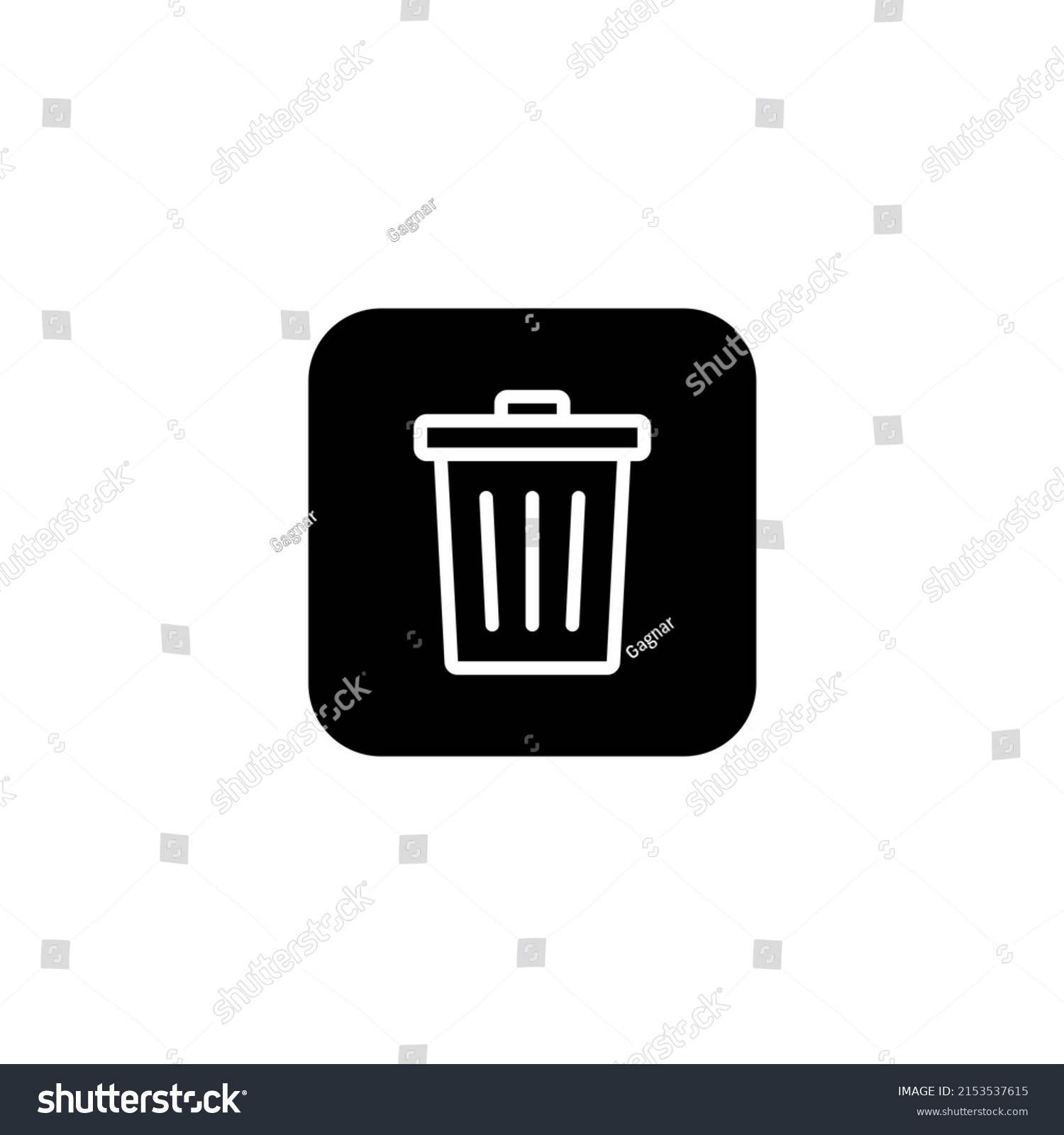 Trash Bin Button Icon Apps Web Stock Vector (Royalty Free) 2153537615 ...