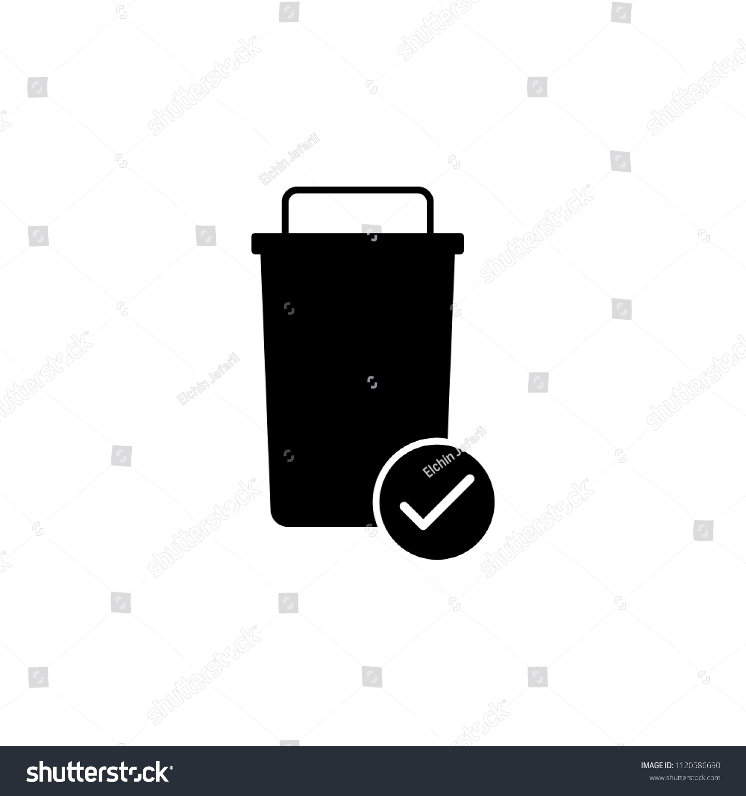 Trash Bin Check Mark Isolated Vector Stock Vector (Royalty Free) 1120586690