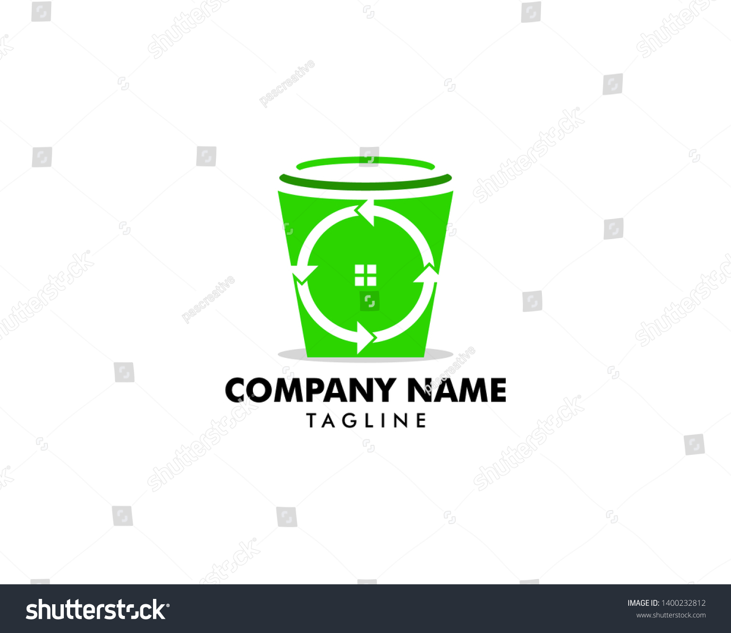 Trash Bin Logo Design Template Vector Stock Vector (Royalty Free ...