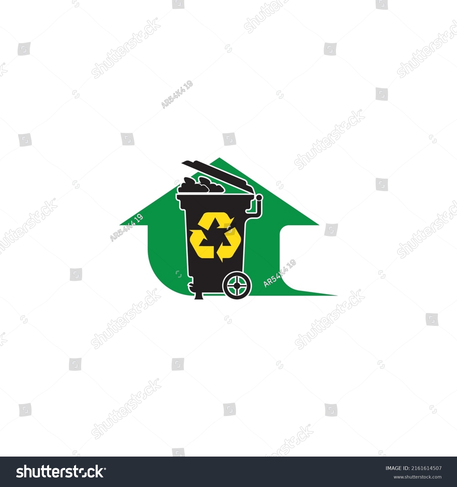 Trash Bin Logo Icon Vector Template Stock Vector (Royalty Free ...