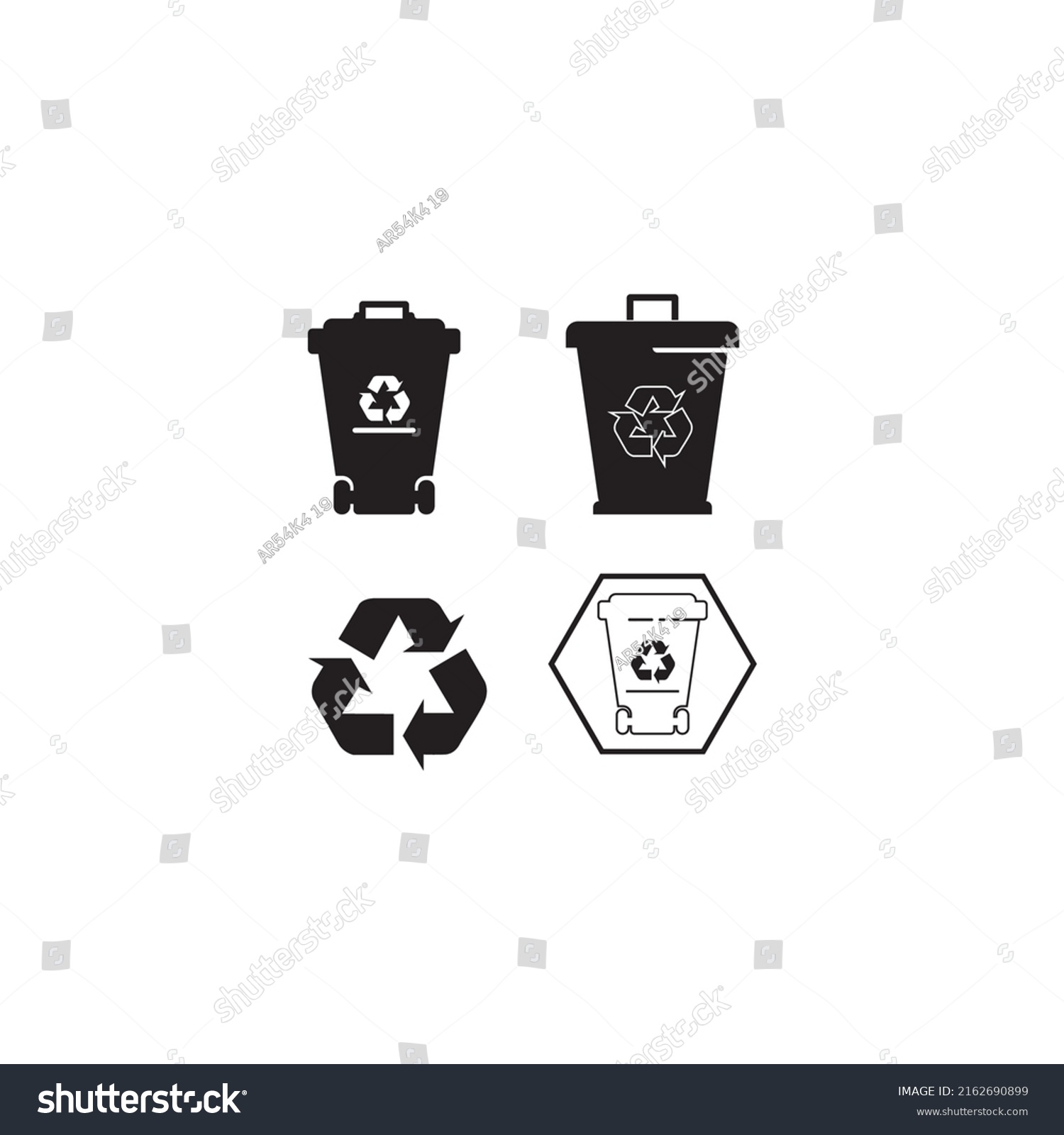 Trash Bin Logo Icon Vector Template Stock Vector (Royalty Free ...