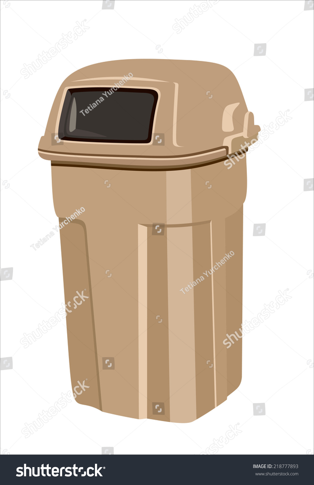 Trash Bin On White Background Stock Vector (Royalty Free) 218777893